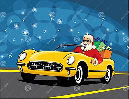 Santa Convertible car stock vector. Illustration of santa - 16193906