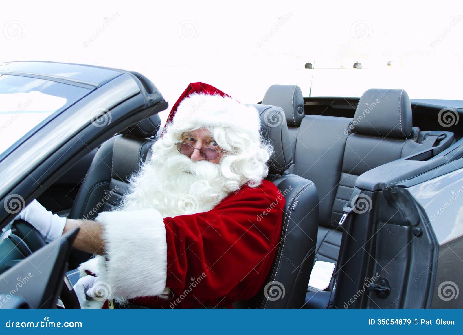 Santa in convertible stock image. Image of season, portrait - 35054879