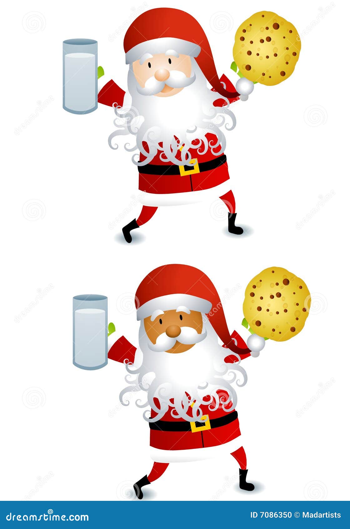 Santa with Cookie and Milk stock illustration. Illustration of santa ...