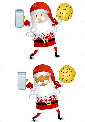 Santa with Cookie and Milk stock illustration. Illustration of santa ...