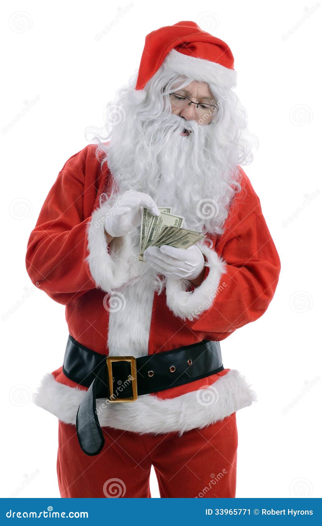 Santa counting stock image. Image of holiday, dollar - 33965771