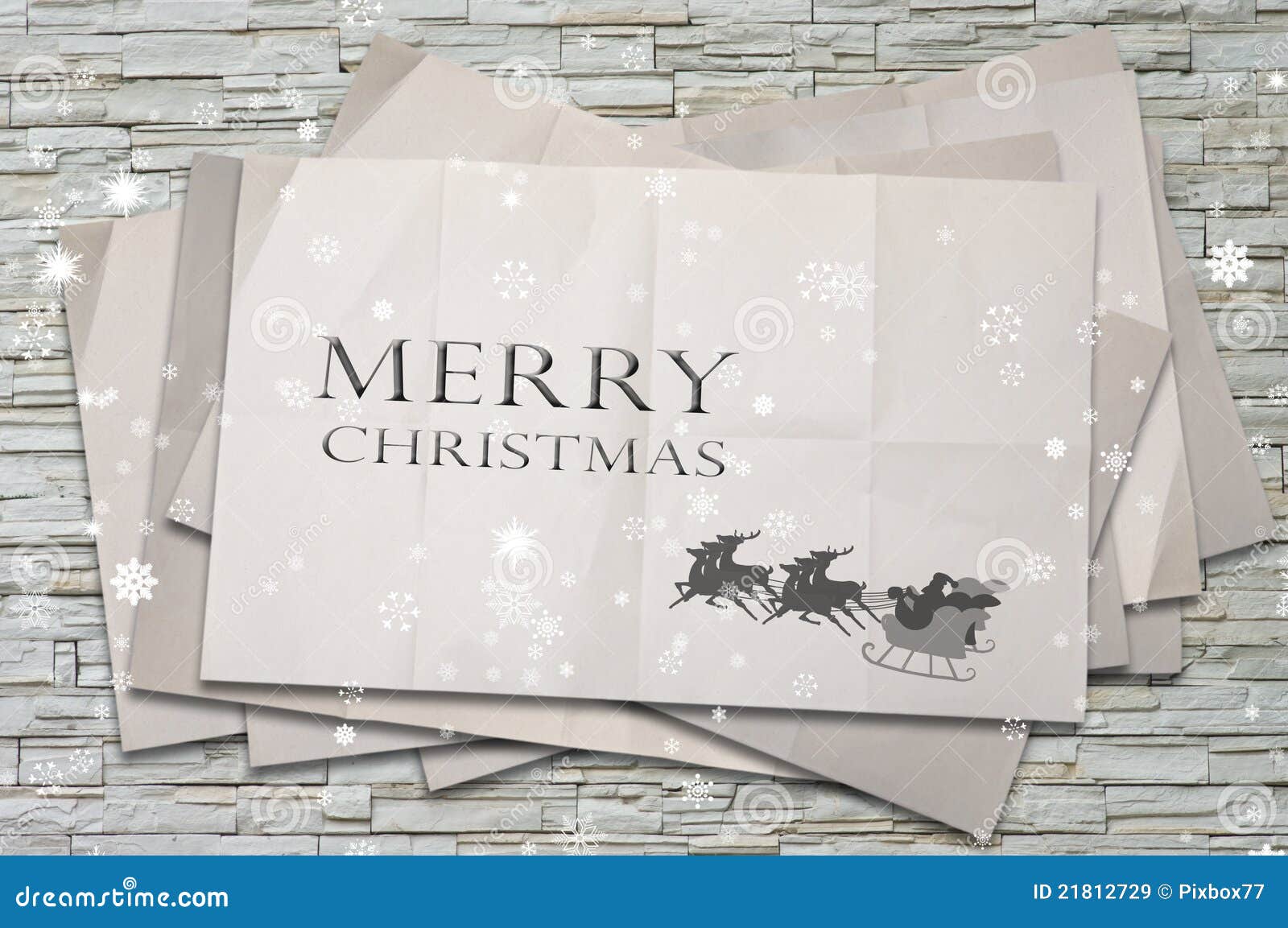 Santa on the Crumpled Paper, Christmas Concept Stock Illustration ...