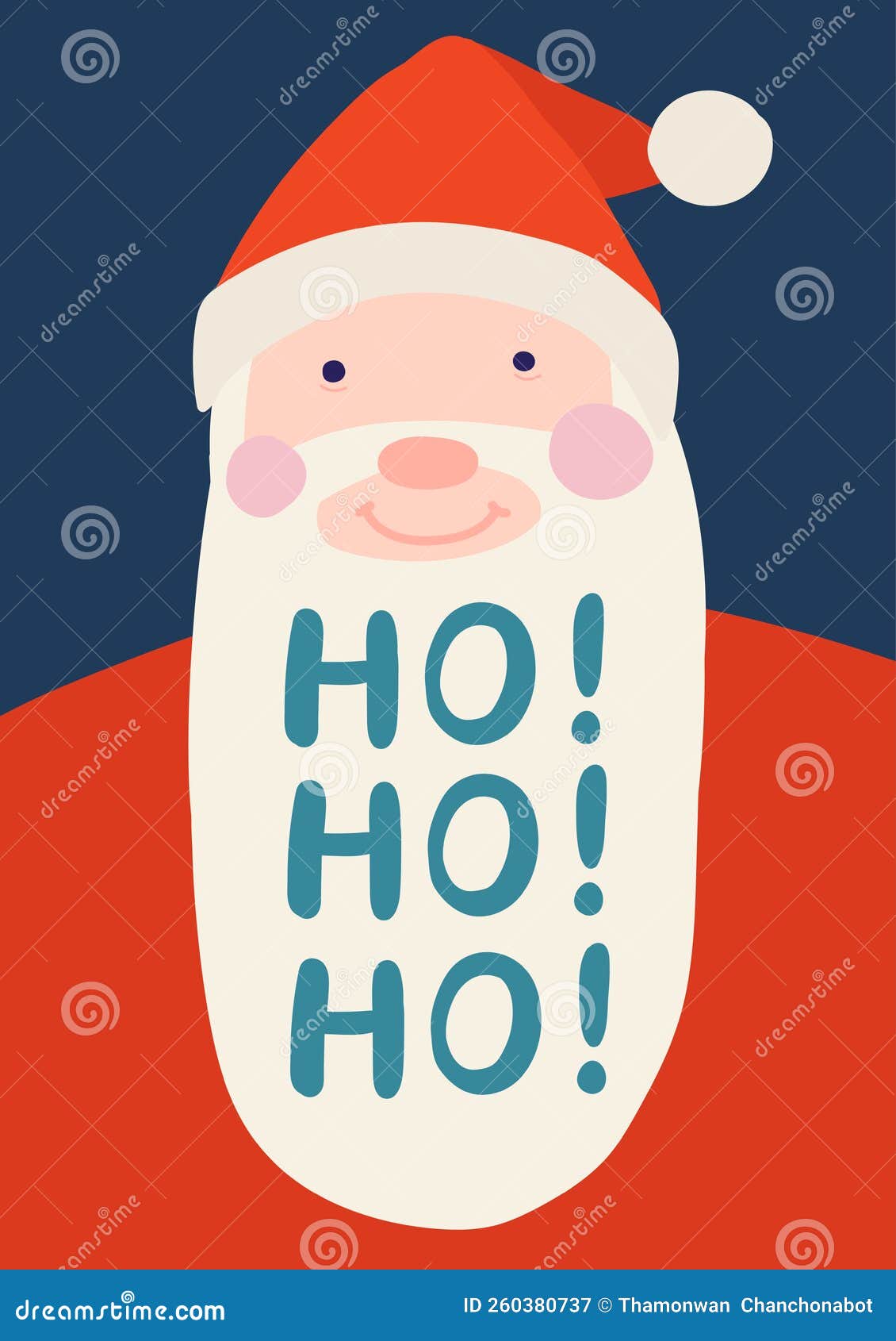 Santa Cute Christmas Card Vector Stock Vector - Illustration of print ...