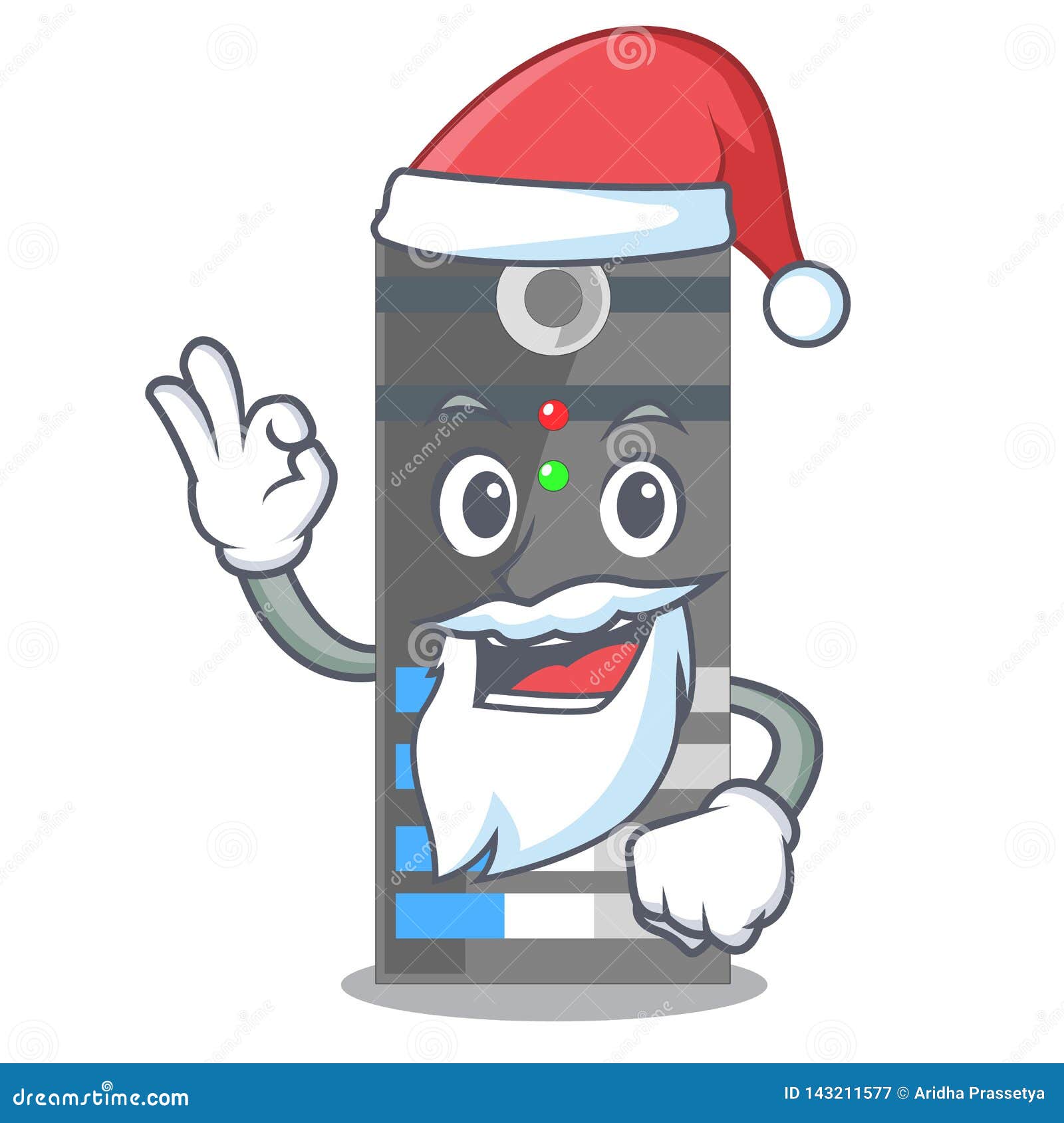 Santa Data Server Above the Cartoon Tables Stock Vector - Illustration ...