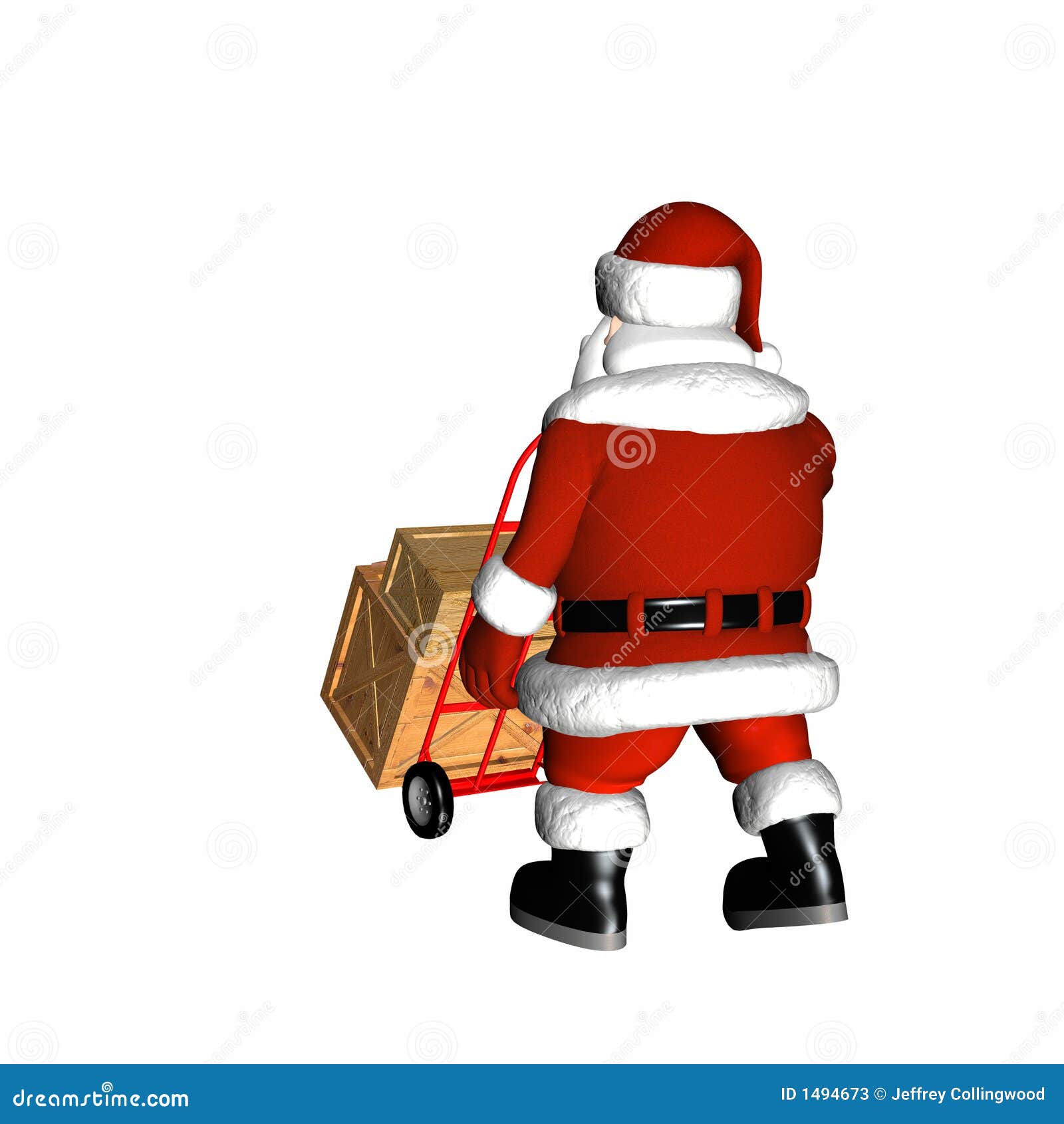 Santa Delivery 1 stock illustration. Illustration of dolly - 1494673