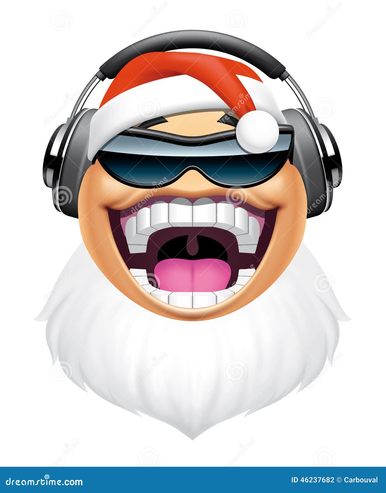 Santa dj character stock illustration. Illustration of face - 46237682