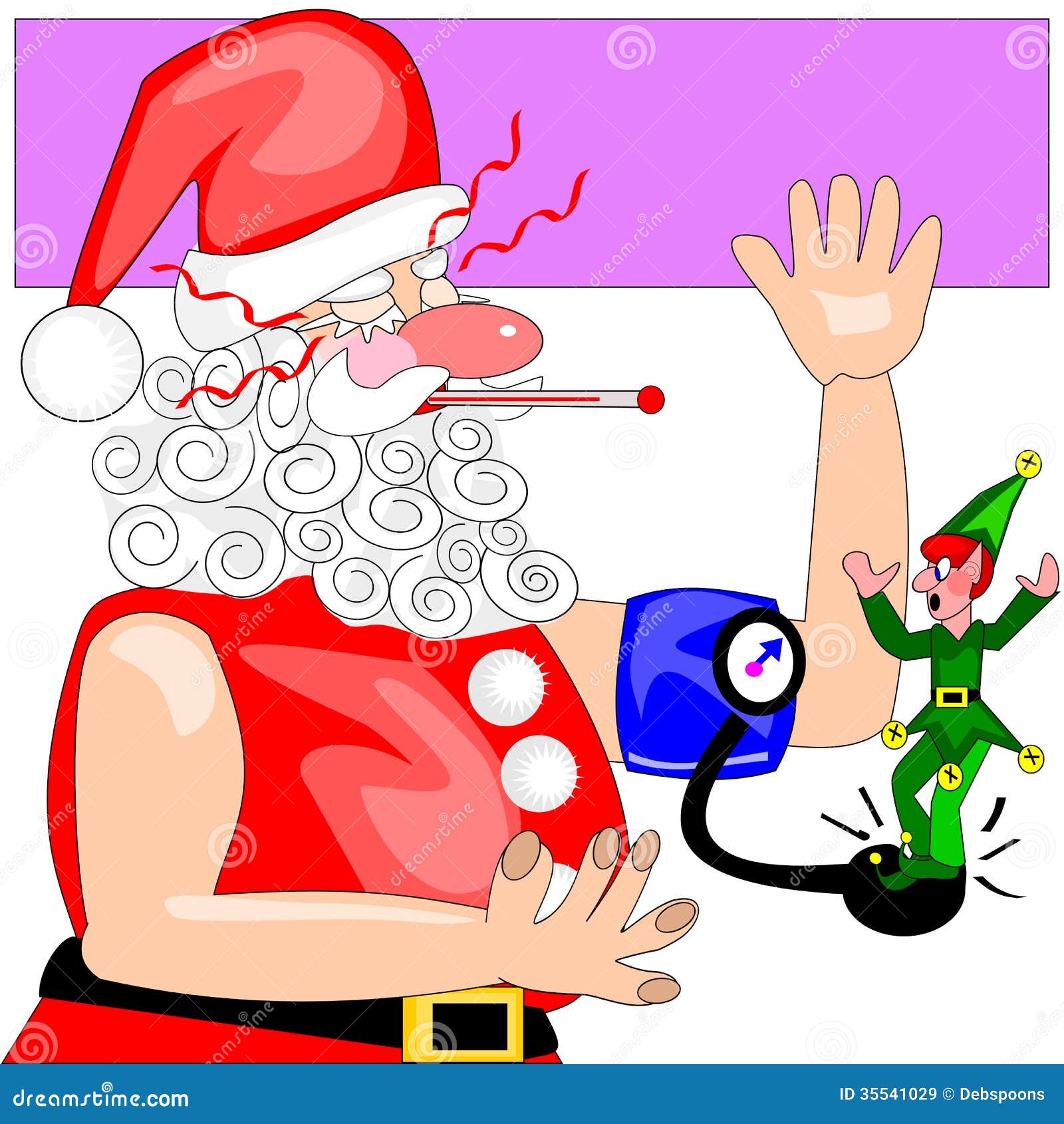Santa does not feel well stock vector. Illustration of sick - 35541029