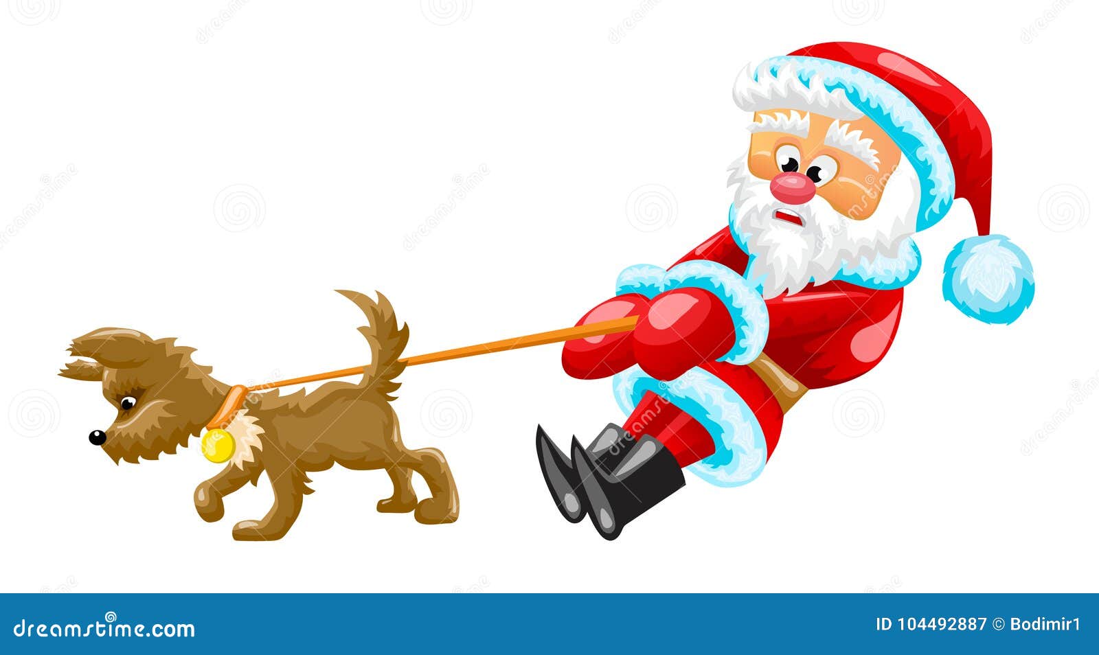 Santa with dog stock vector. Illustration of medal, cartoon - 104492887