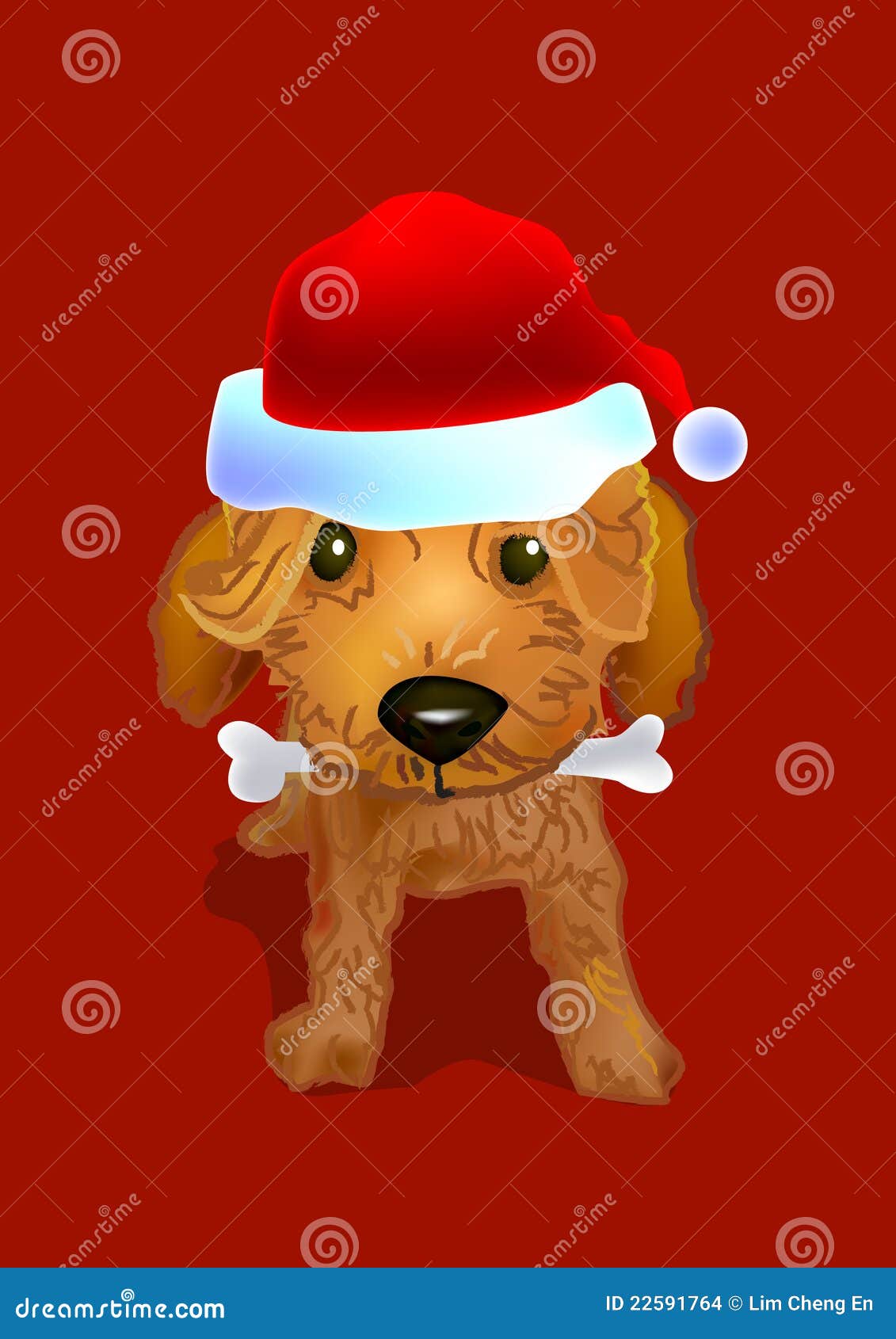 Santa doggy stock illustration. Illustration of poodle - 22591764