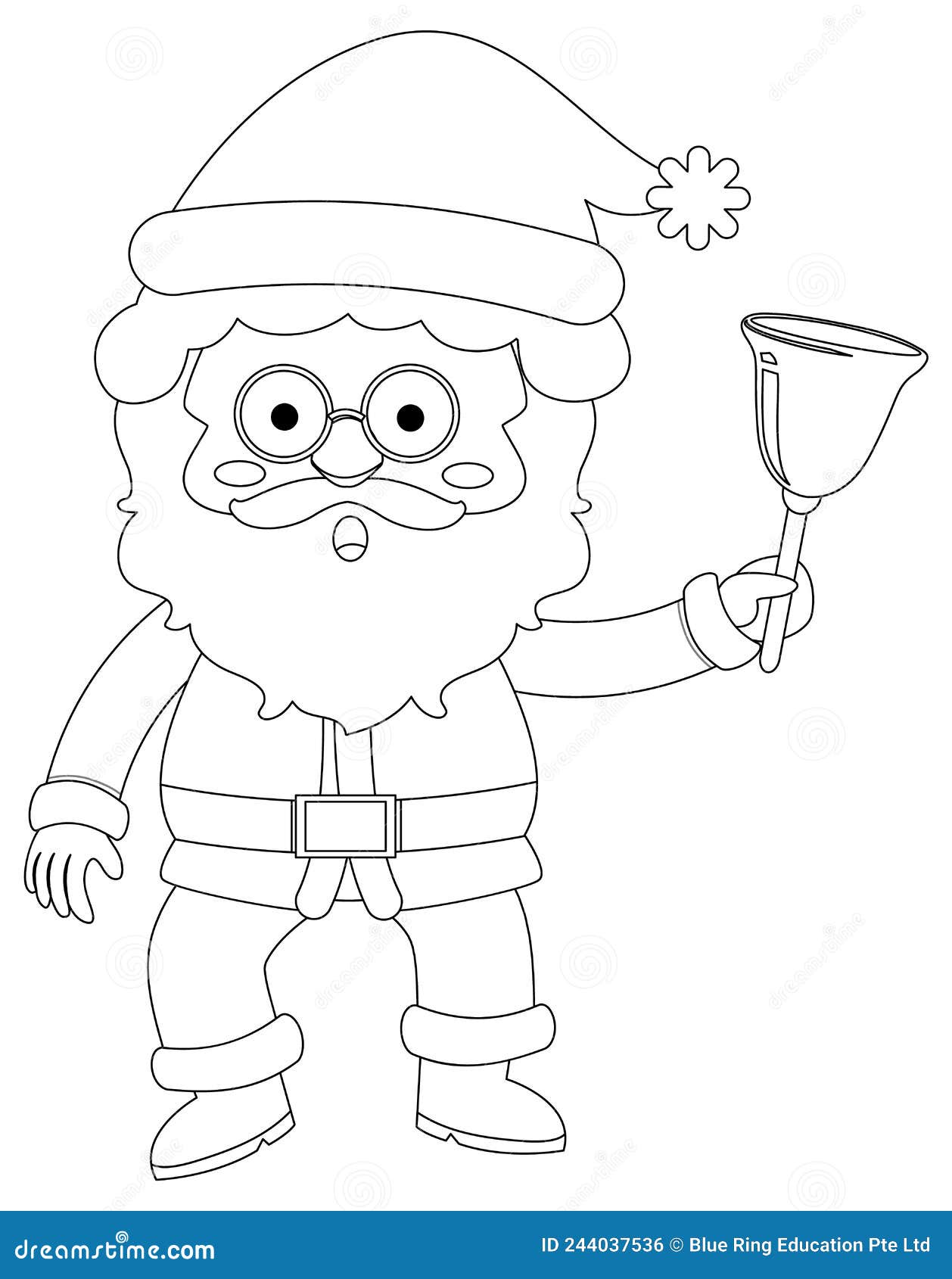 Santa Doodle Outline For Colouring Cartoon Vector | CartoonDealer.com ...