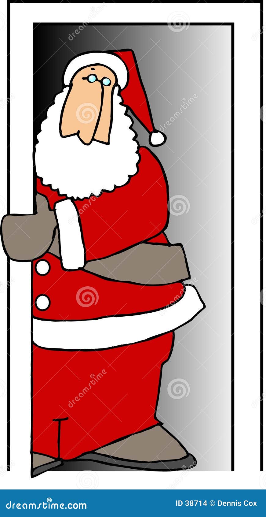 Santa in a doorway stock illustration. Illustration of claus - 38714
