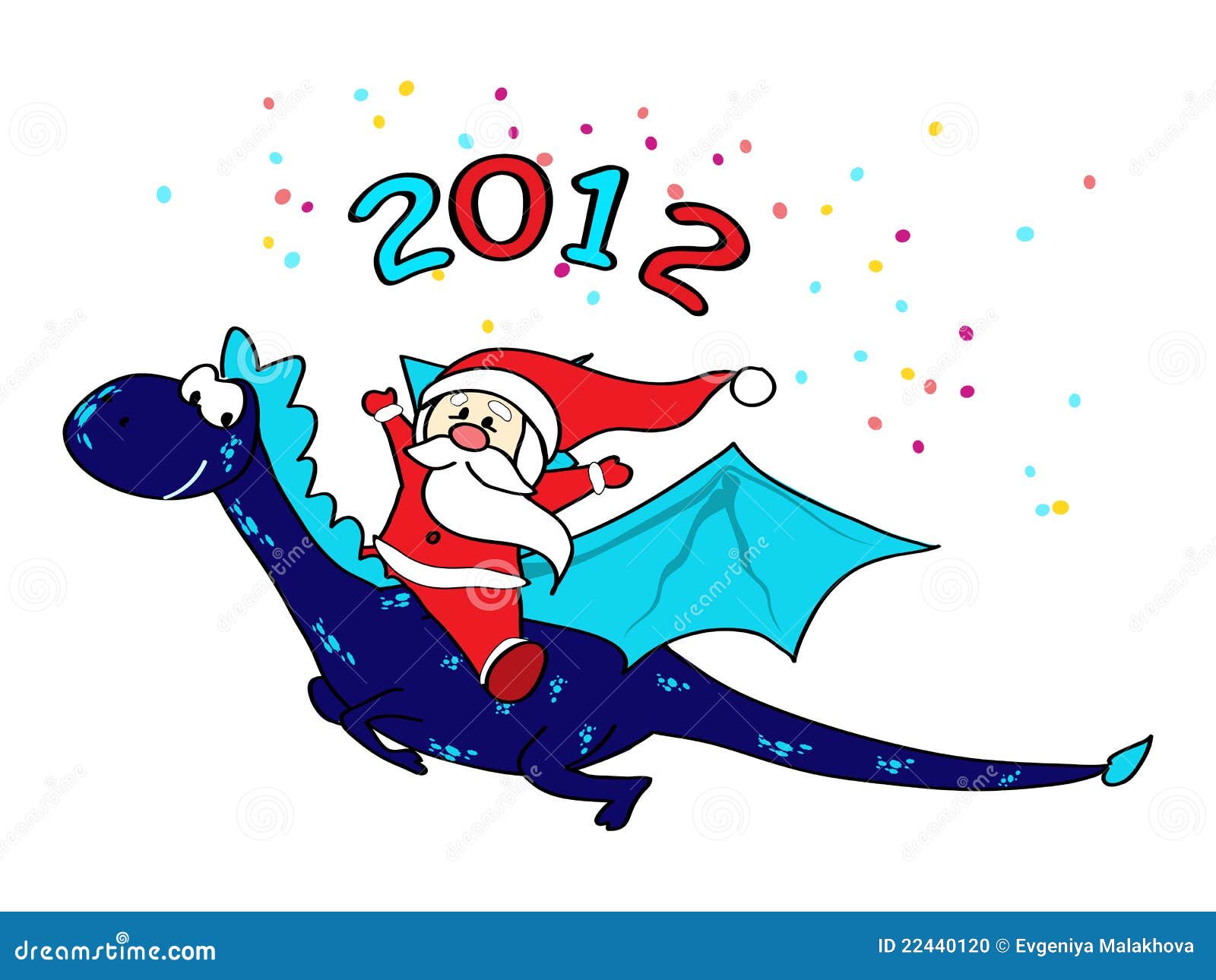 Santa on dragon stock vector. Illustration of character - 22440120