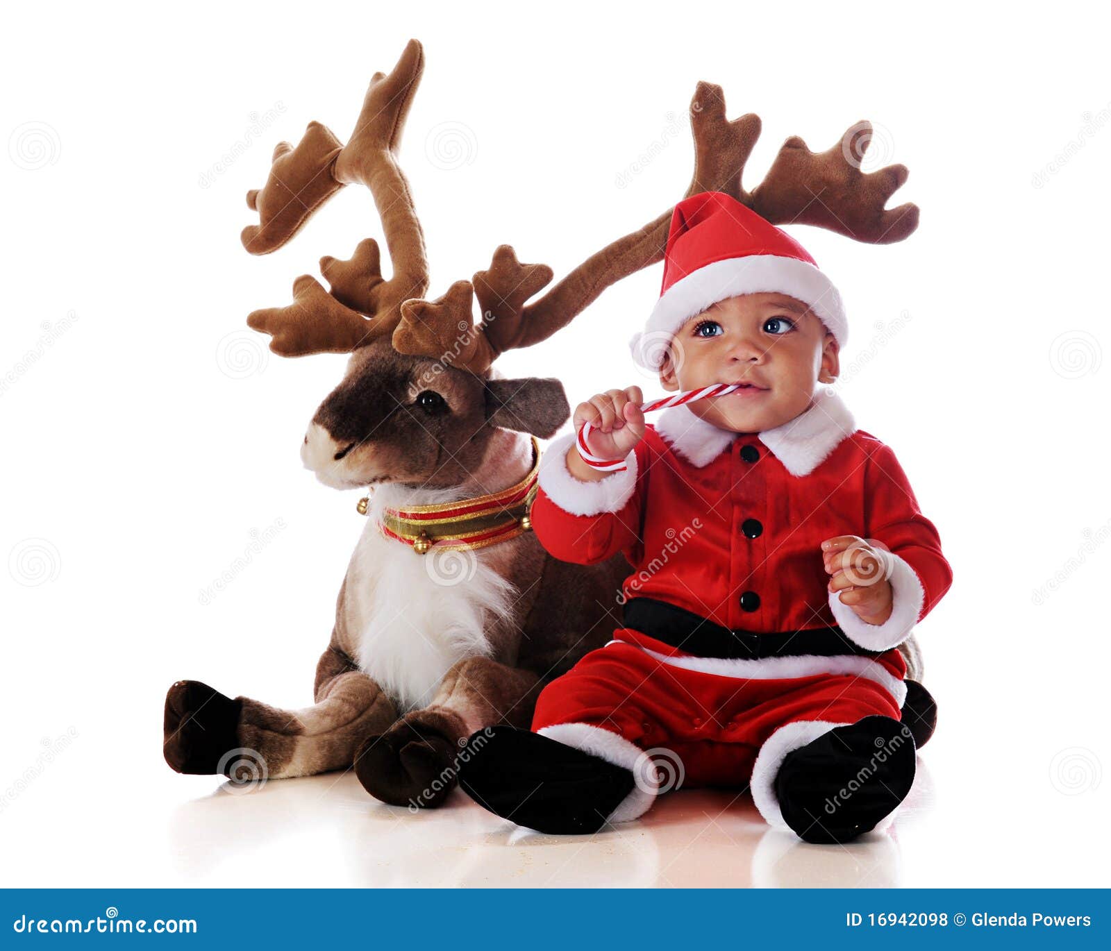 Santa e rena foto de stock. Imagem de americano, menino - 16942098