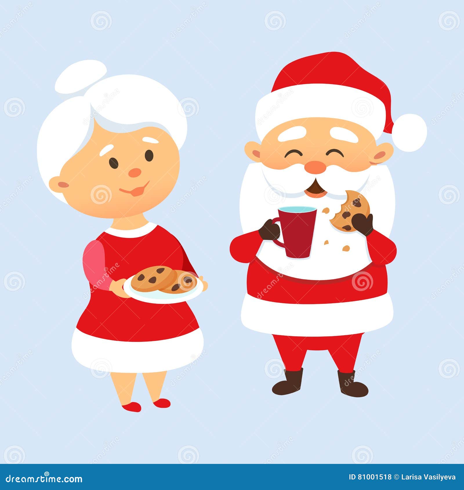 Santa Eating Christmas Cookies Stock Illustrations – 116 Santa Eating ...