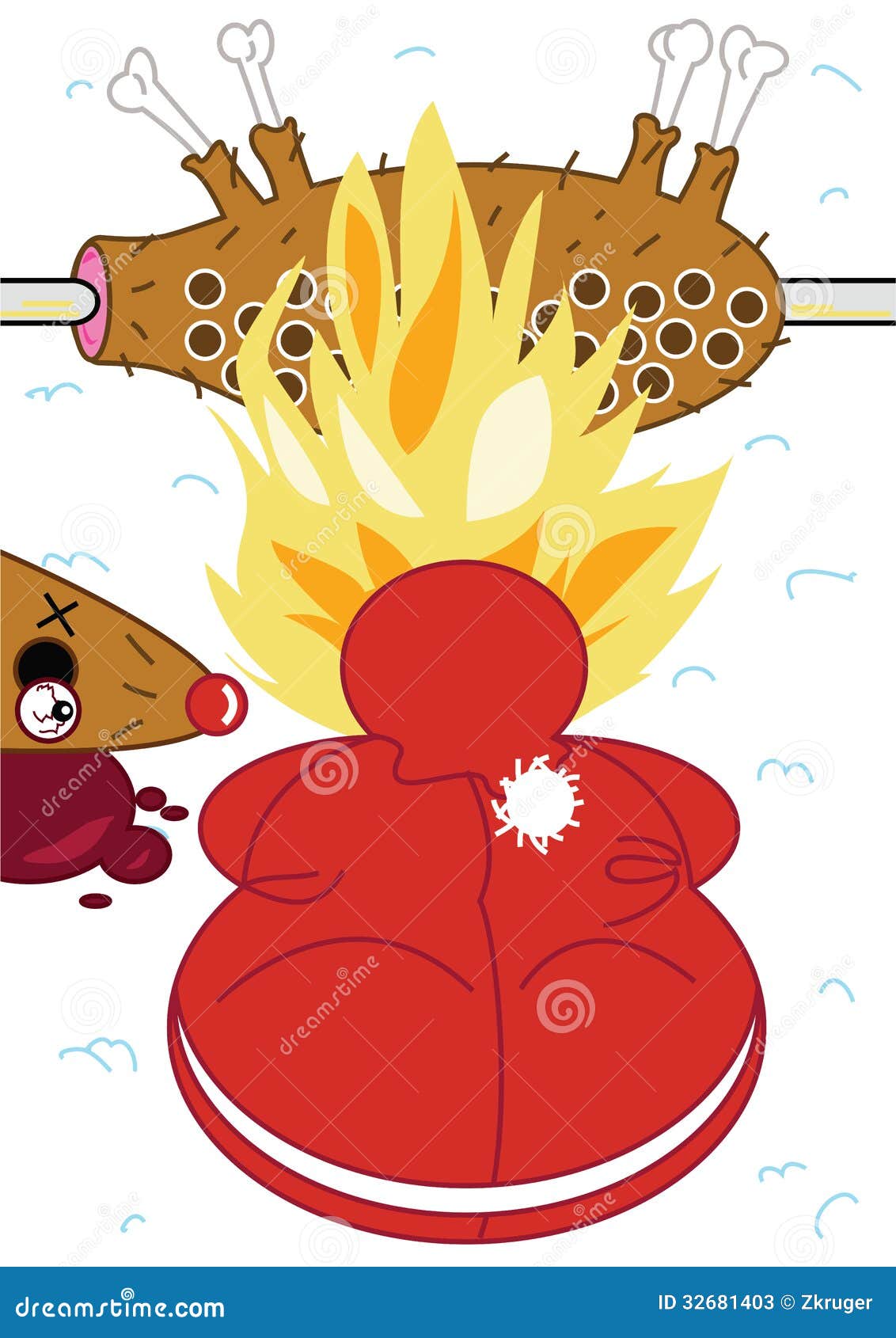 Santa eating rudolph stock vector. Illustration of fire - 32681403