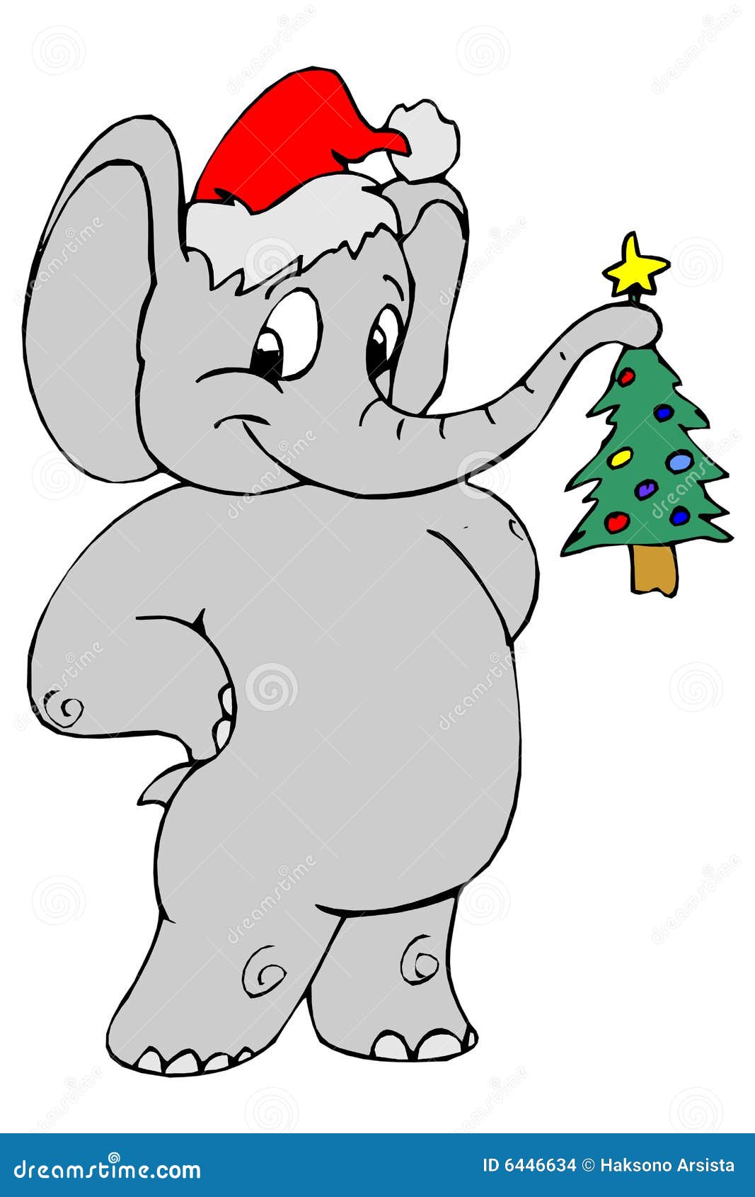 Santa elephant stock illustration. Illustration of present - 6446634