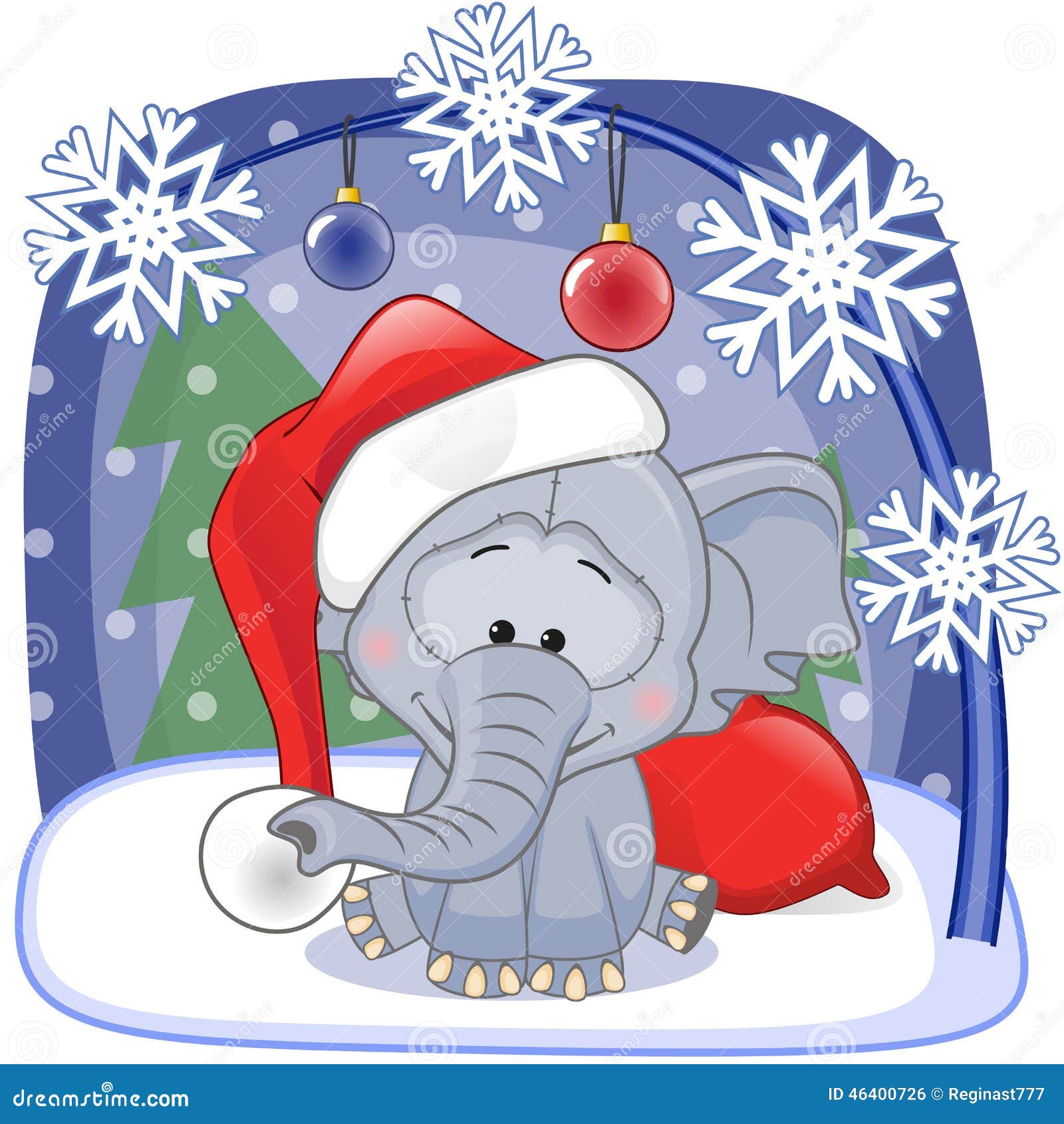 Santa Elephant stock vector. Illustration of computer - 46400726