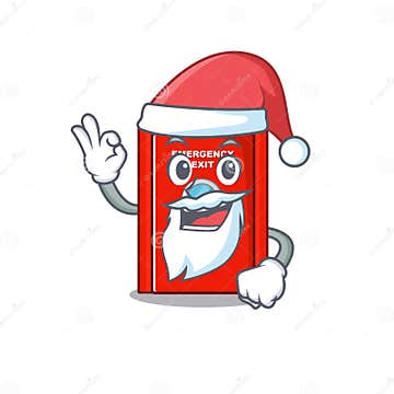 Santa Emergency Exit Door with Cartoon Shape Stock Vector ...