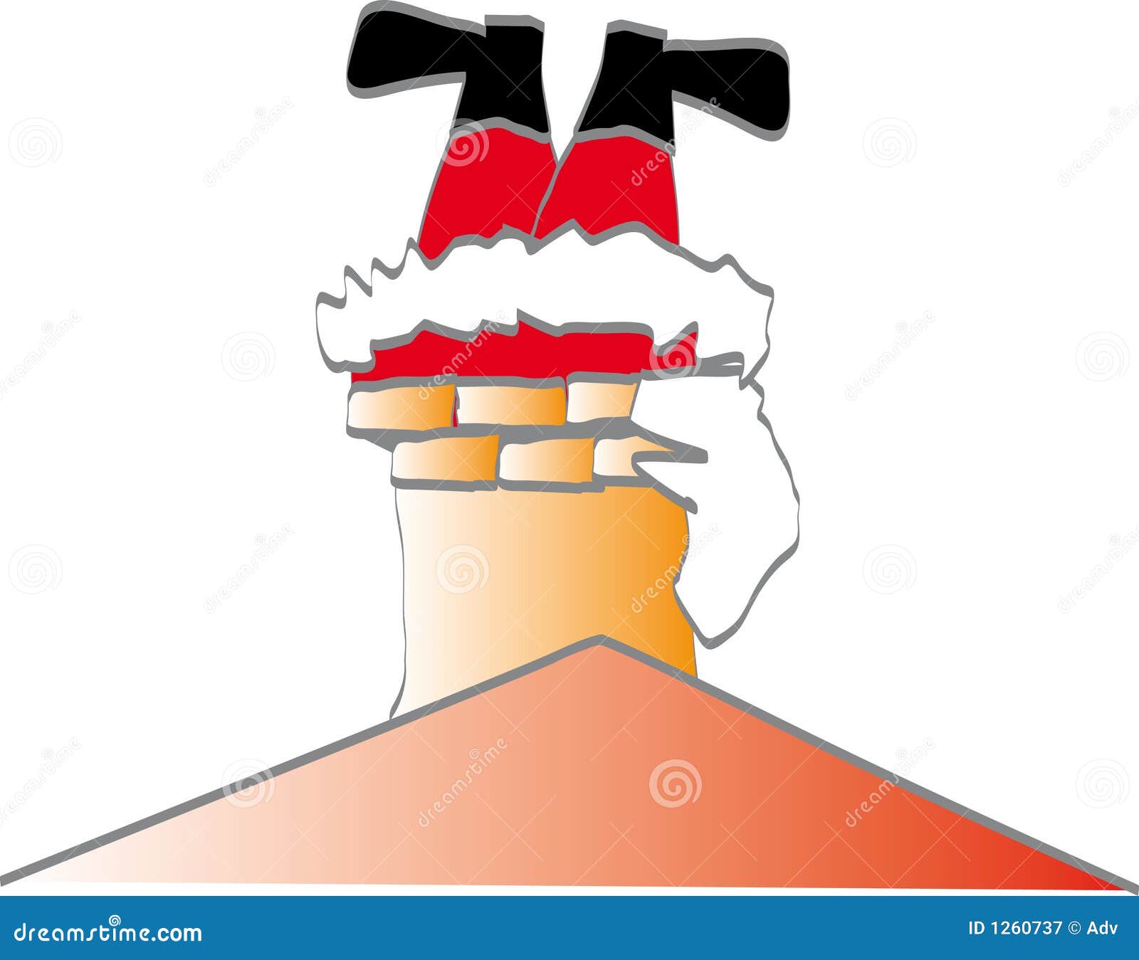 Santa en chimenea ilustración del vector. Ilustración de santo - 1260737