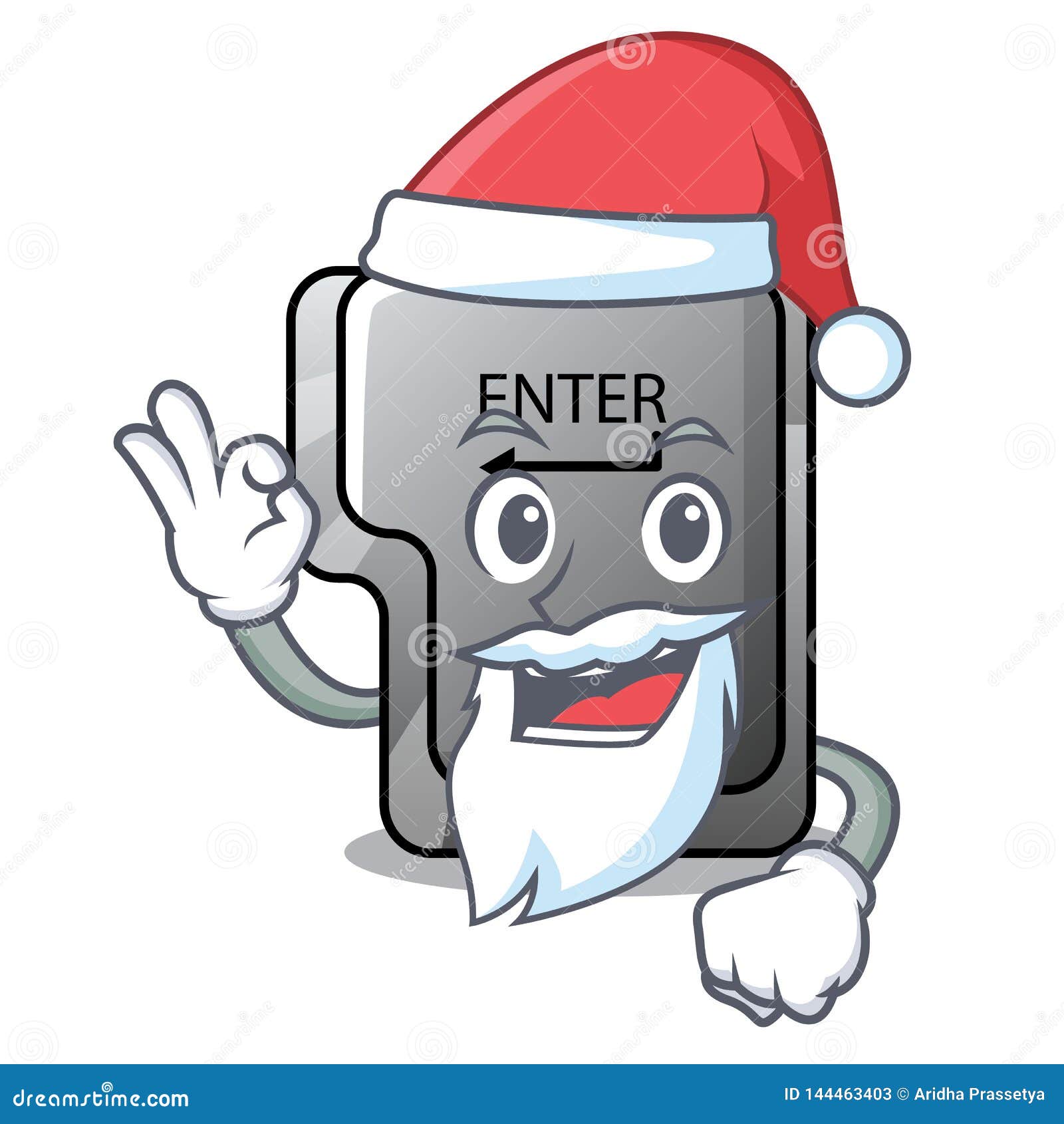 Santa Enter Button Installed on Computer Cartoon Stock Vector ...