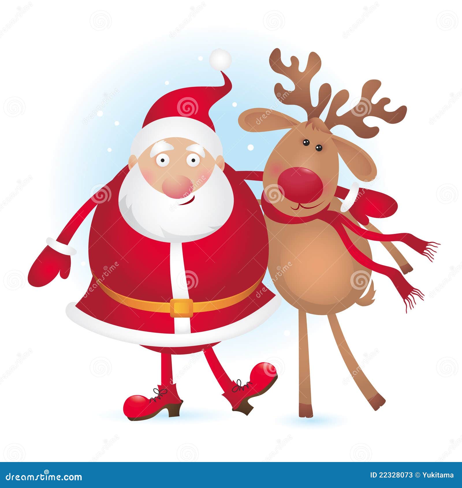 Santa et renne illustration de vecteur. Illustration du animal - 22328073