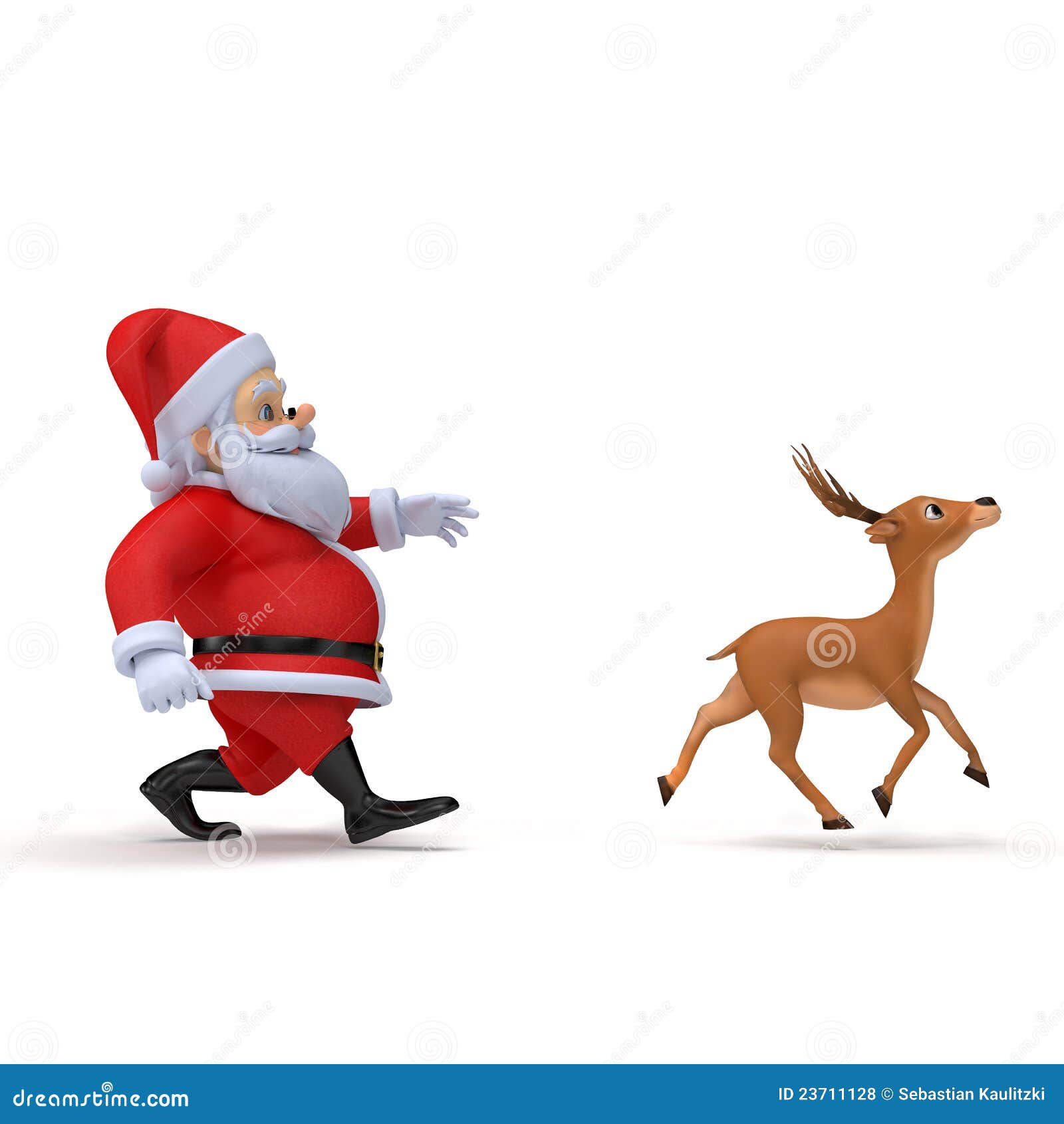 Santa et son renne illustration stock. Illustration du homme - 23711128