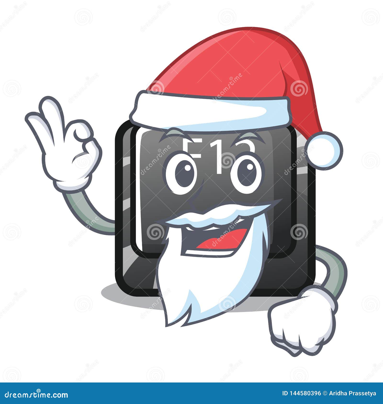 Santa F12 Button Installed on Cartoon Computer Stock Vector ...