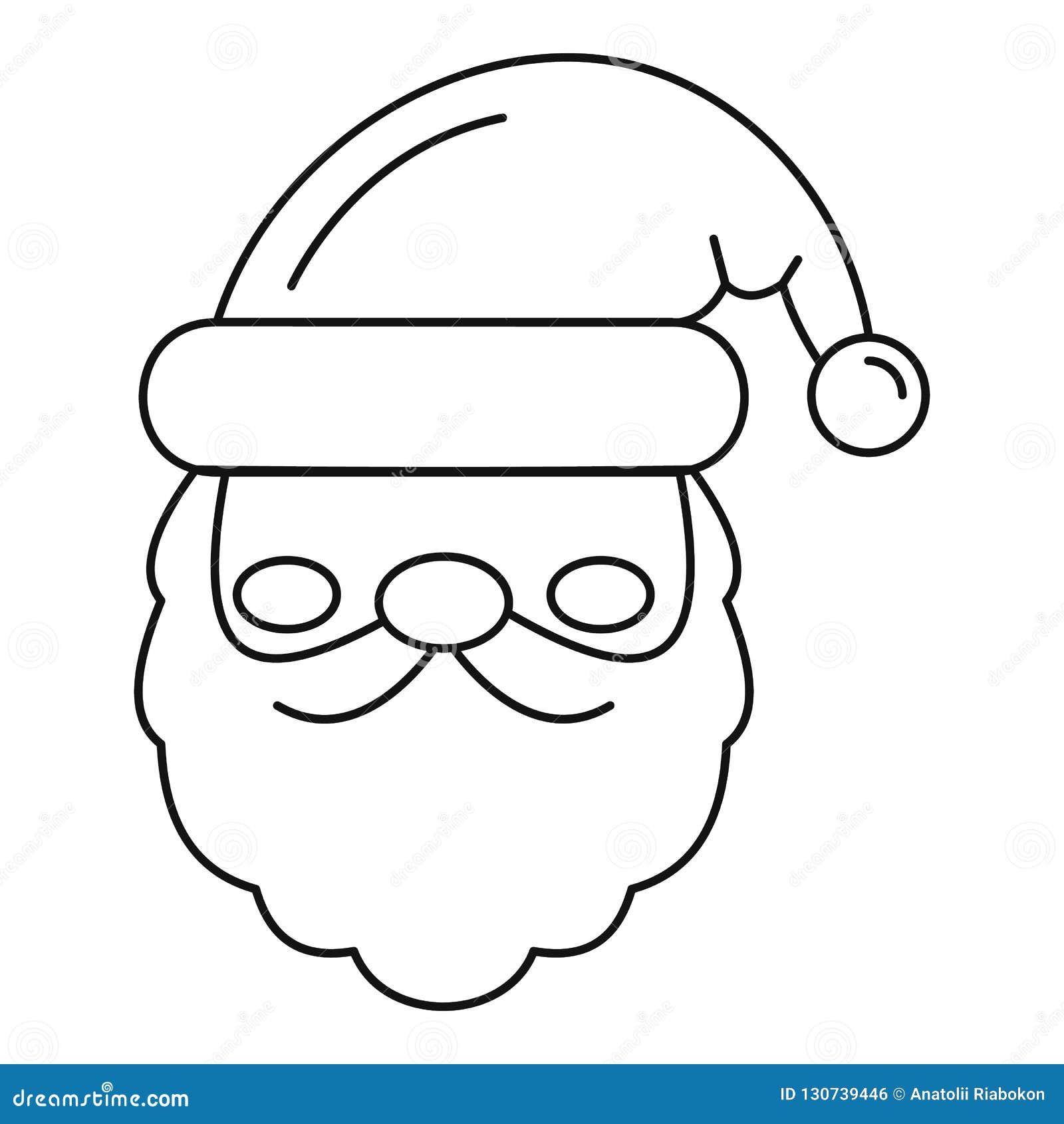 Santa Face Icon, Outline Style Stock Vector - Illustration of icon ...