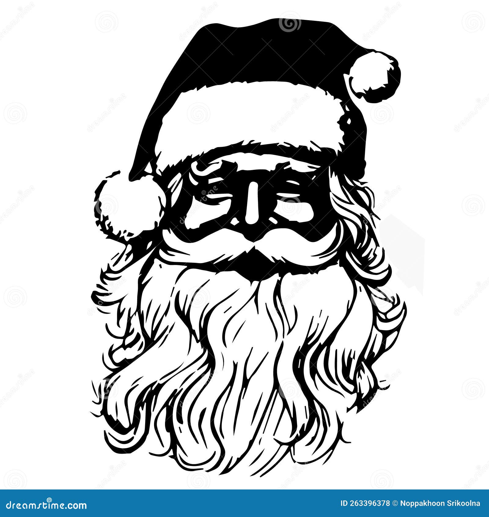 Santa Face Icon on White Background Stock Illustration - Illustration ...