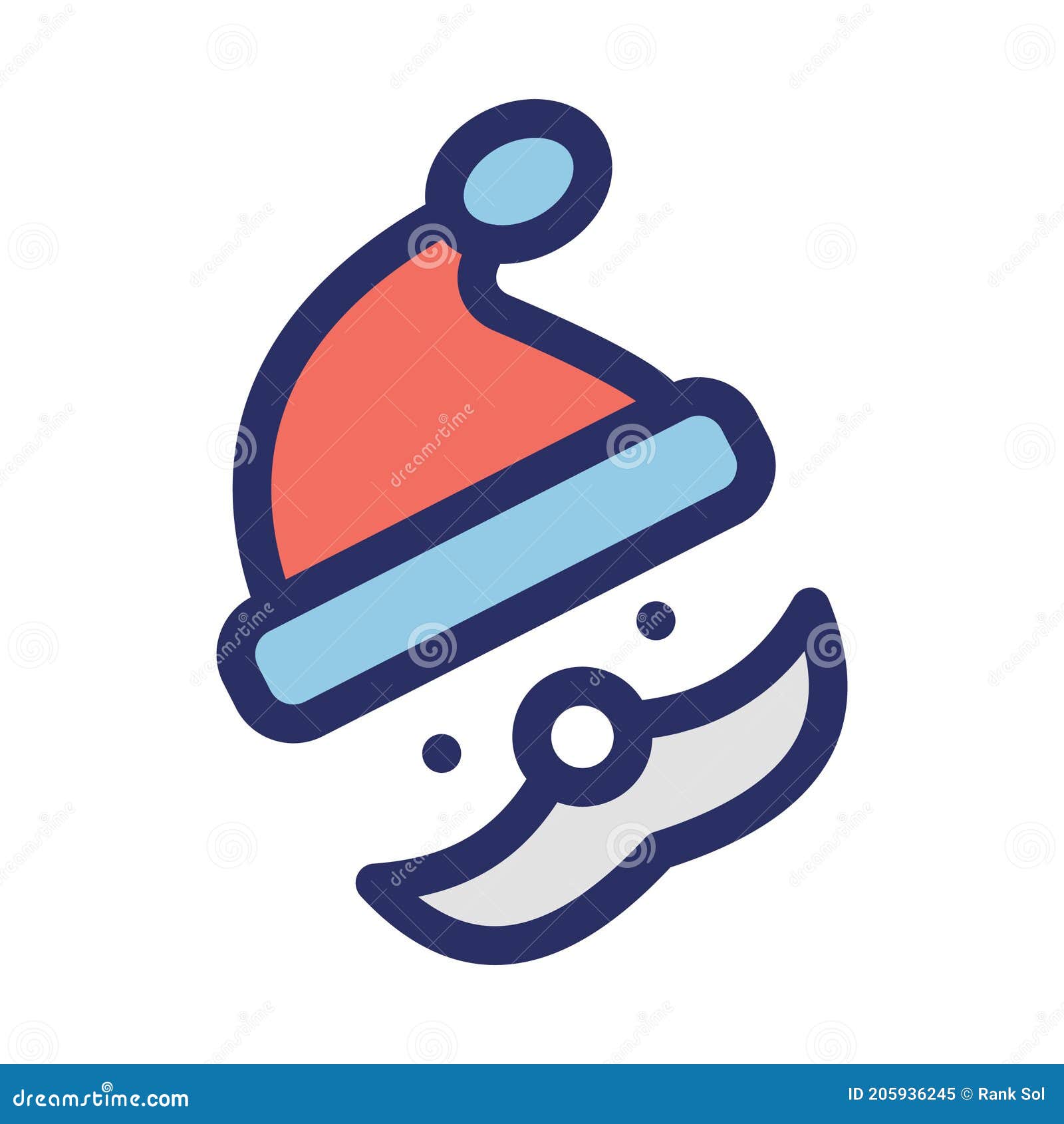 Santa Face Isolated Vector Icon that Can Be Easily Modified or Edited ...