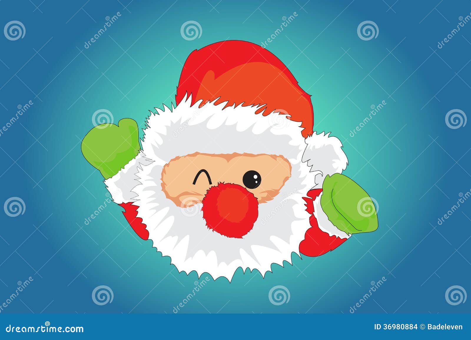 The Santa Face stock illustration. Illustration of cheerful - 36980884