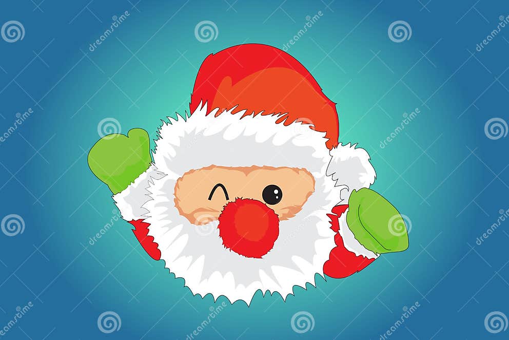 The Santa Face stock illustration. Illustration of cheerful - 36980884