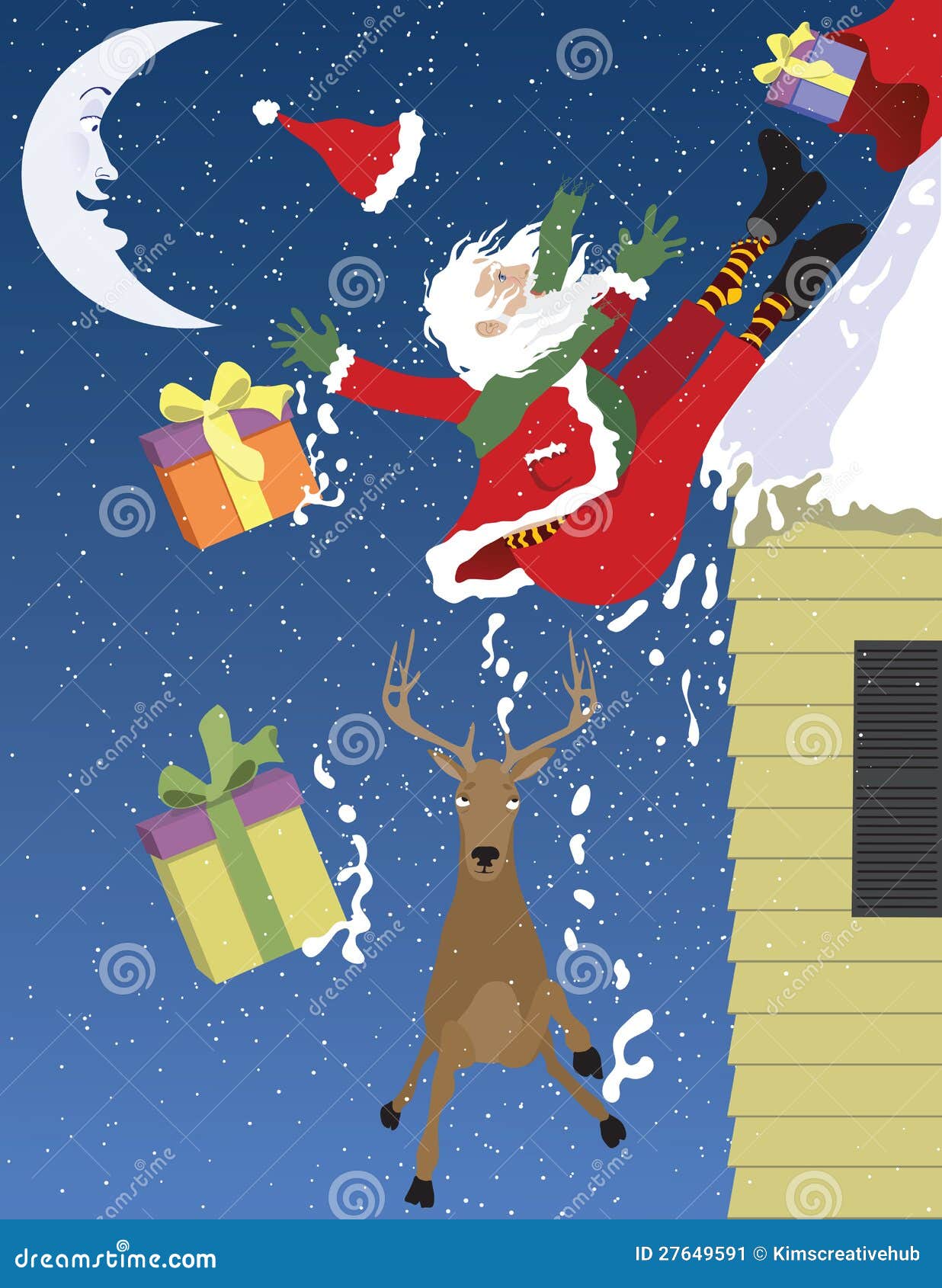 Santa Falls stock vector. Illustration of painting, national - 27649591