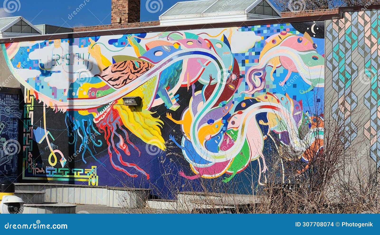 Santa Fe Arts District Mural Editorial Stock Image - Image of colorful ...