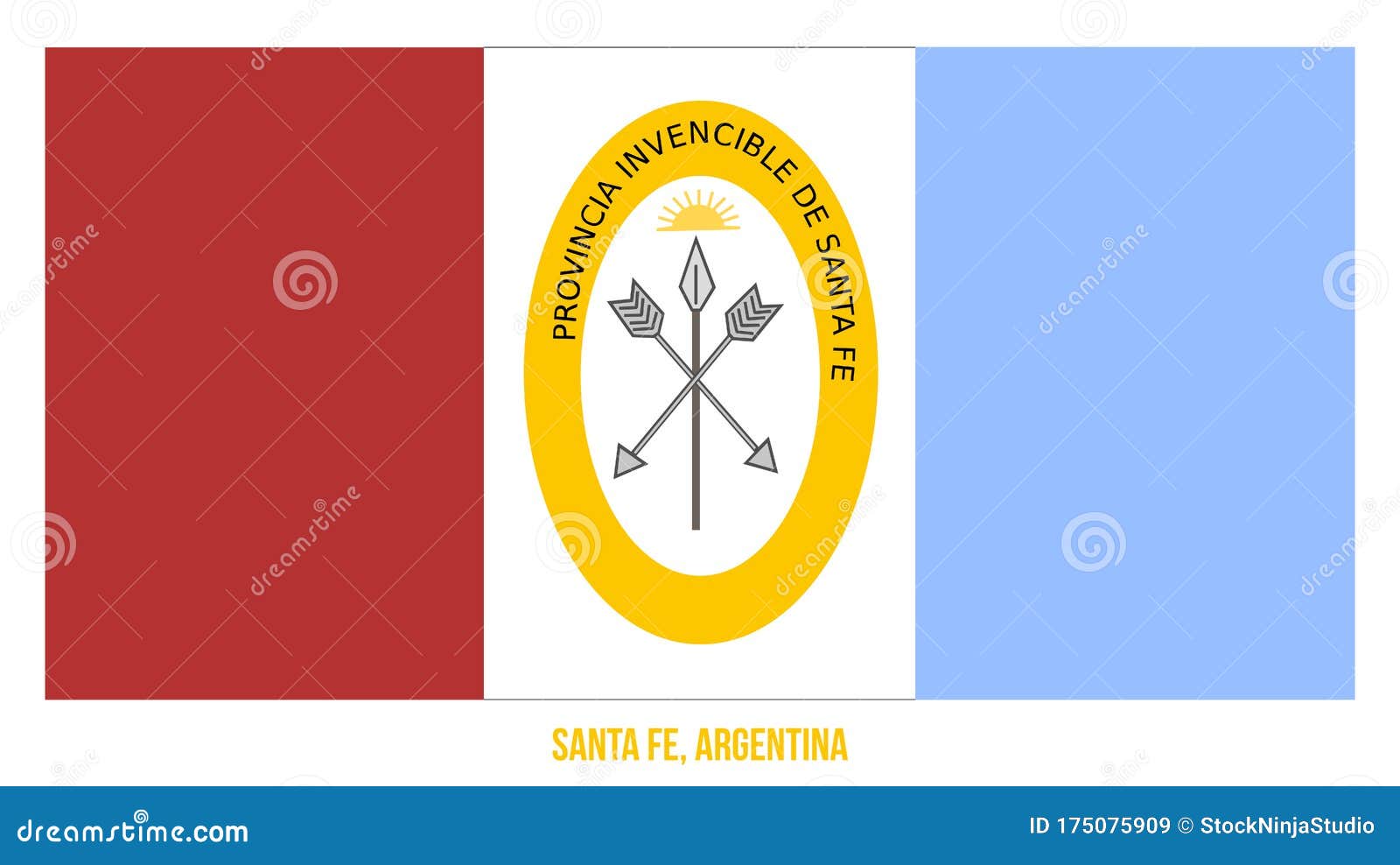 Santa Fe Flag Vector Illustration on White Background. Flag of ...