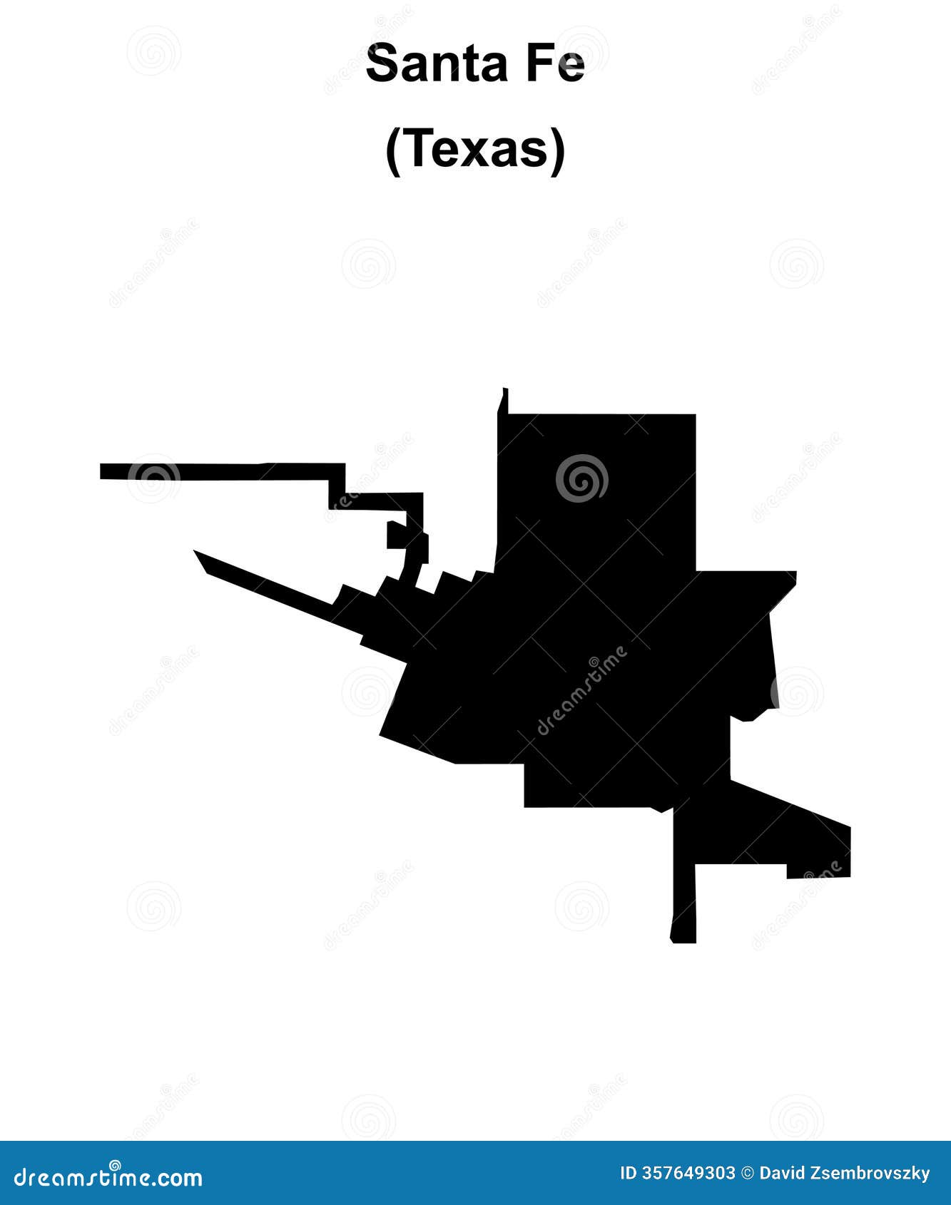 Santa Fe outline map stock illustration. Illustration of shape - 357649303