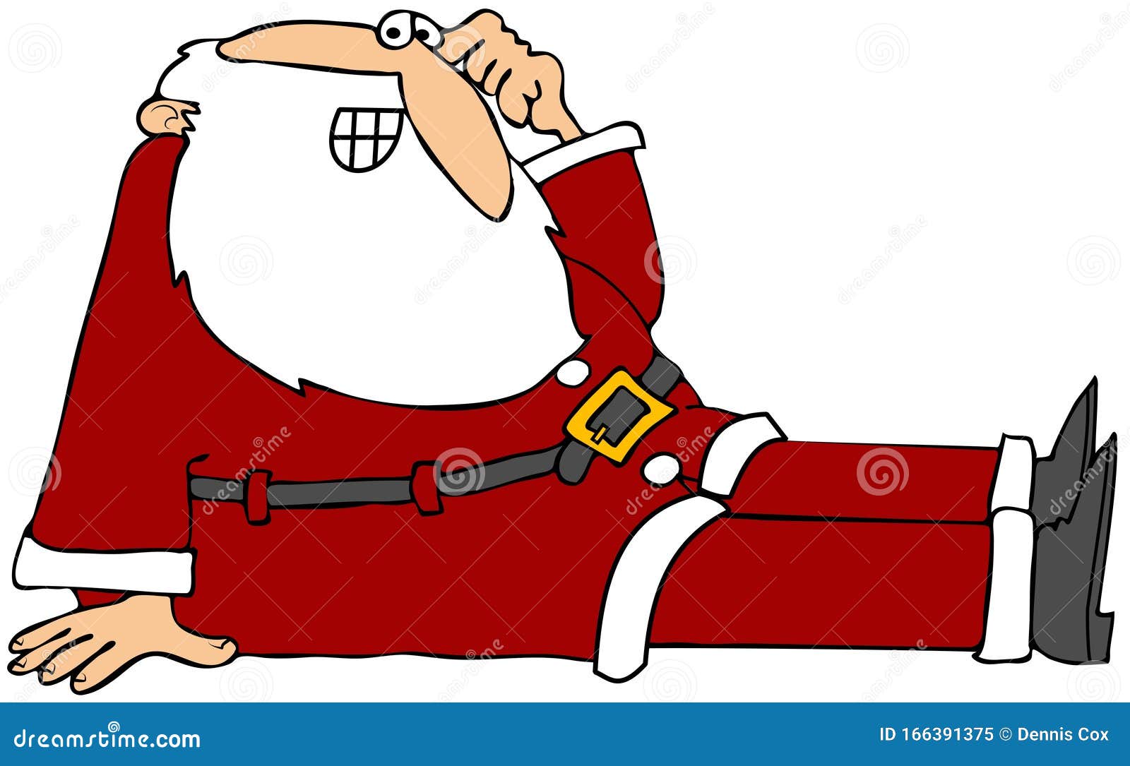 Santa fell on his stock illustration. Illustration of head - 166391375
