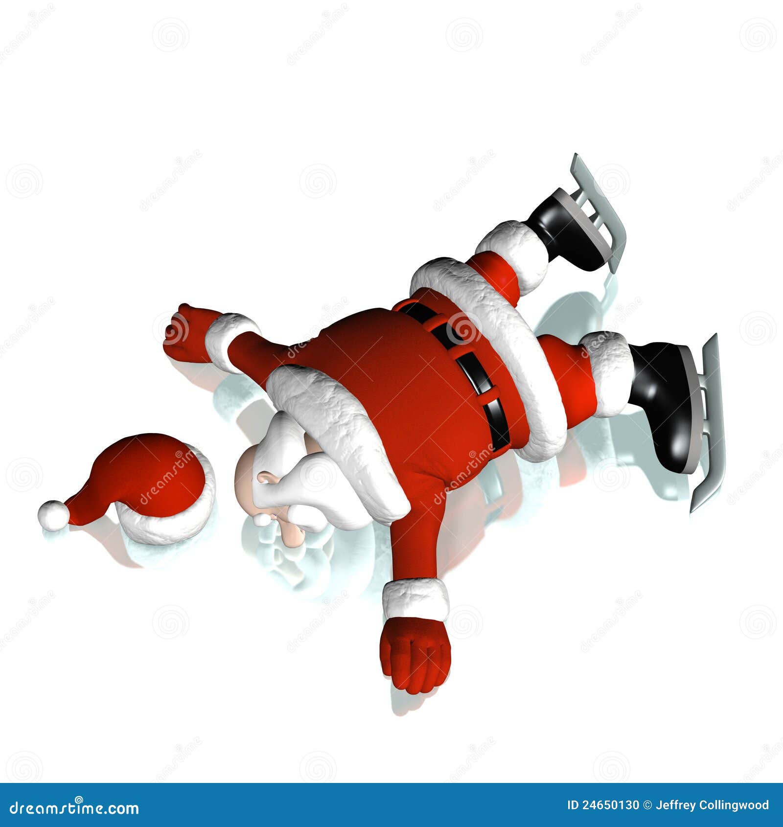 Santa Fell Ice Skating stock illustration. Illustration of holiday ...