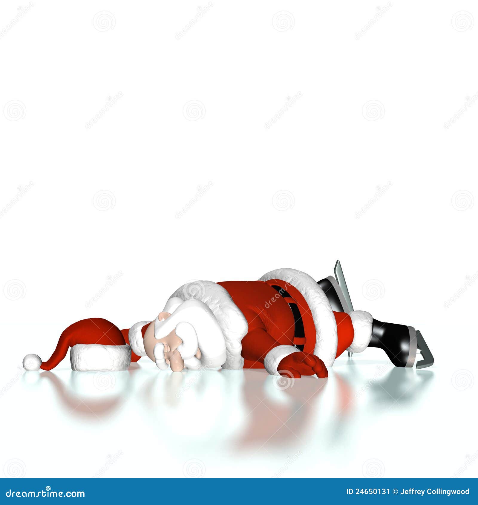 Santa Fell Ice Skating stock illustration. Illustration of claus - 24650131
