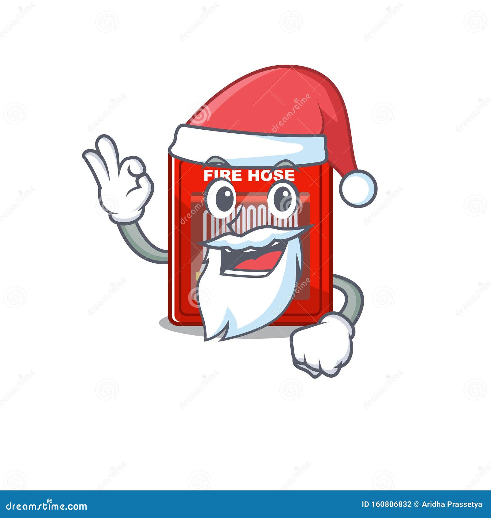 Santa Fire Hose Cabinet on the Cartoon Stock Vector - Illustration of ...