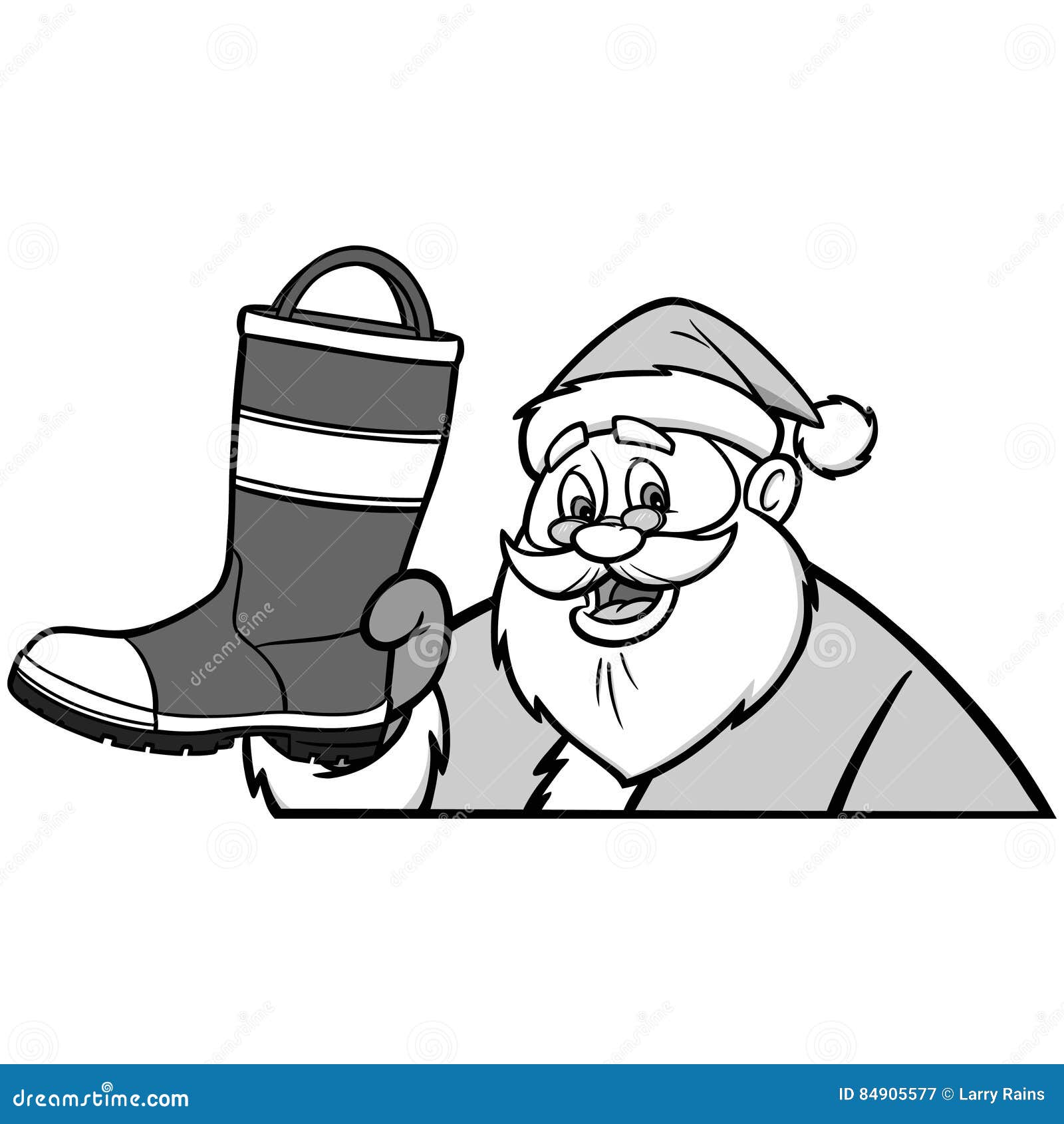 Santa with Fireman Boot Illustration Stock Vector - Illustration of ...