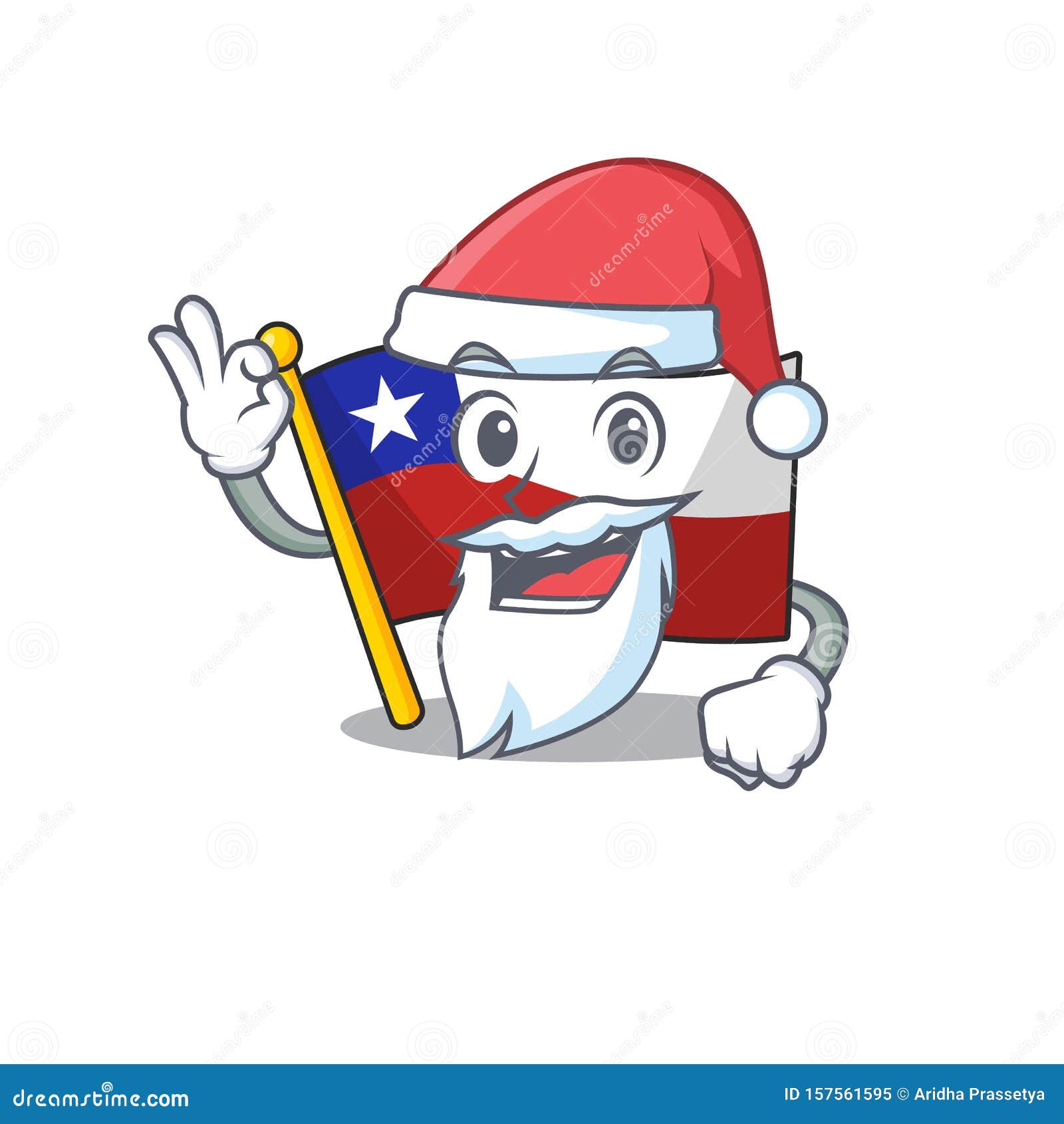 Santa Flag Chile with in the Character Stock Vector - Illustration of ...