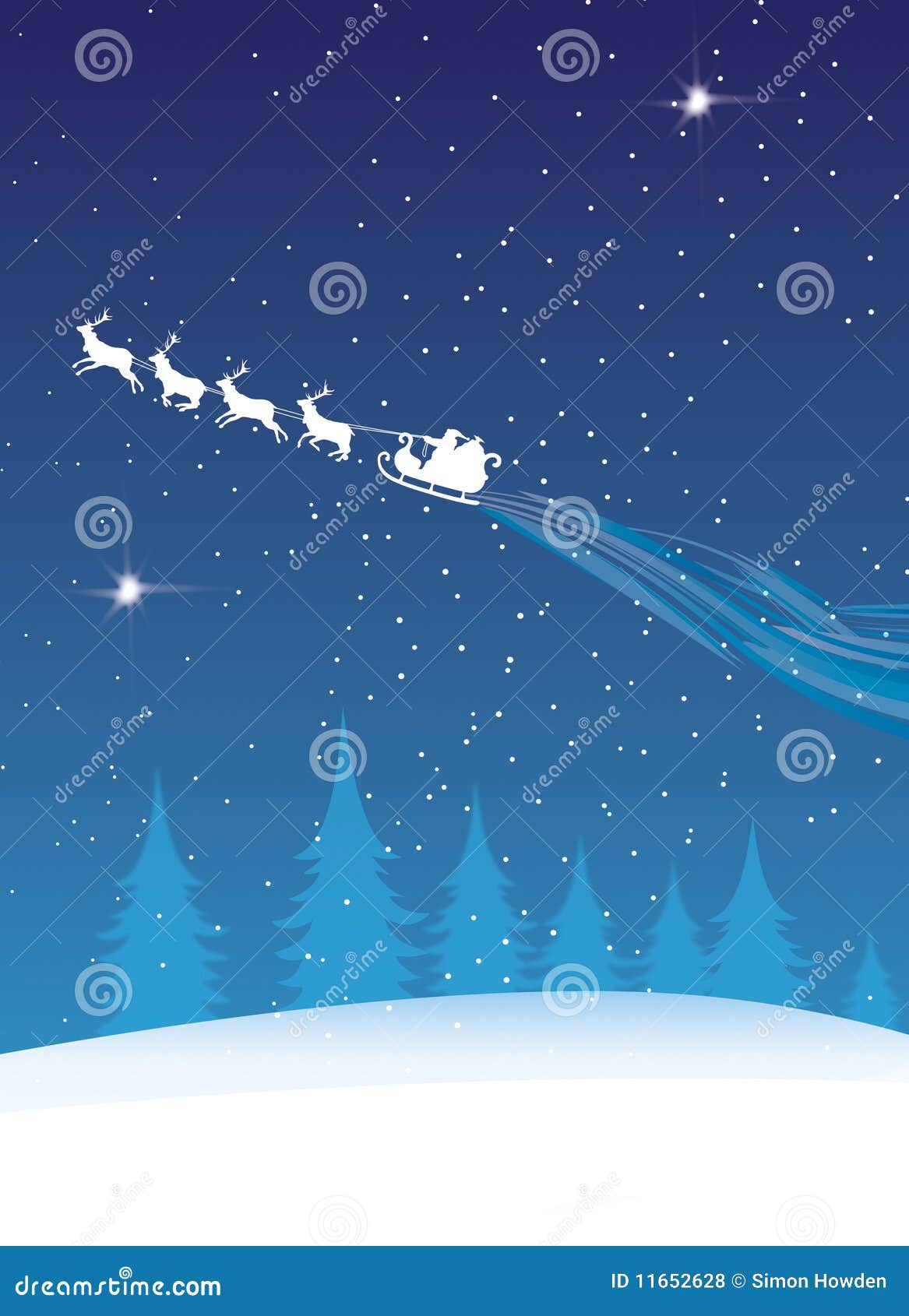 Santa Flying stock illustration. Illustration of clause - 11652628