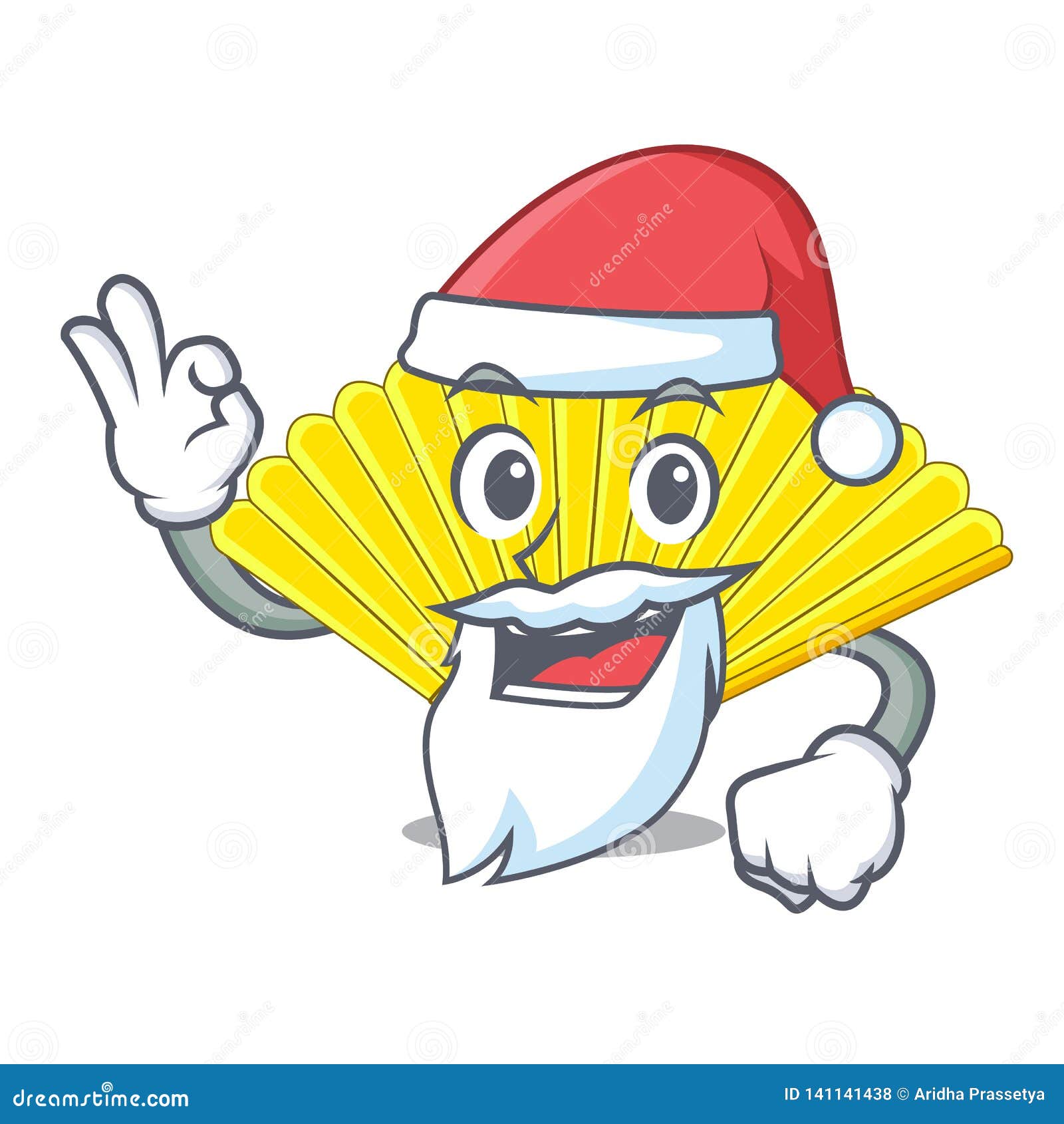 Santa Folding Fan Isolated with the Cartoon Stock Vector - Illustration ...
