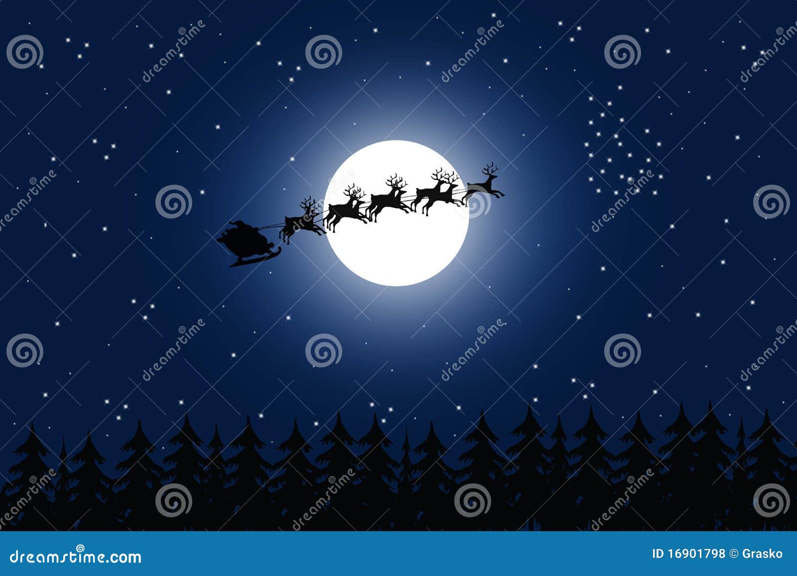 Santa and forest stock illustration. Illustration of backdrop - 16901798