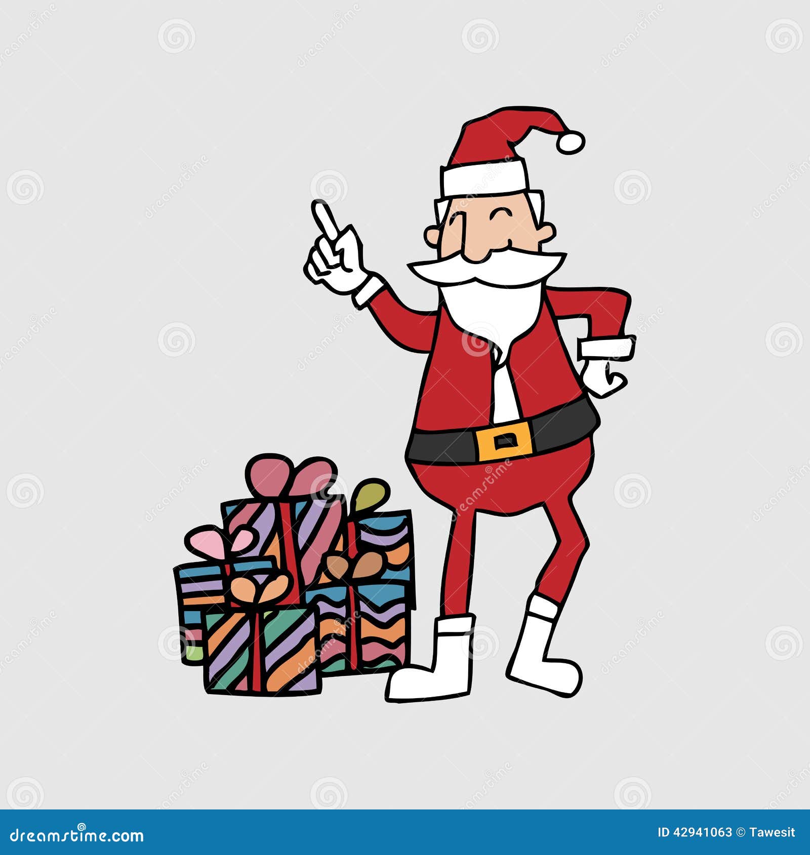Santa and gift boxes stock vector. Illustration of season - 42941063