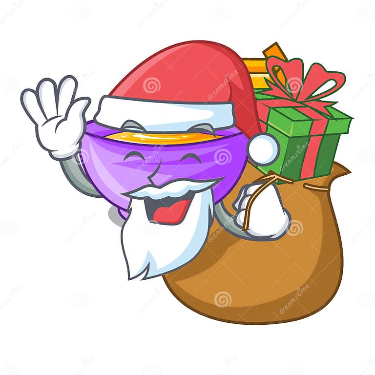 Santa With T Cereal Box Isolated With The Cartoons Stock Vector