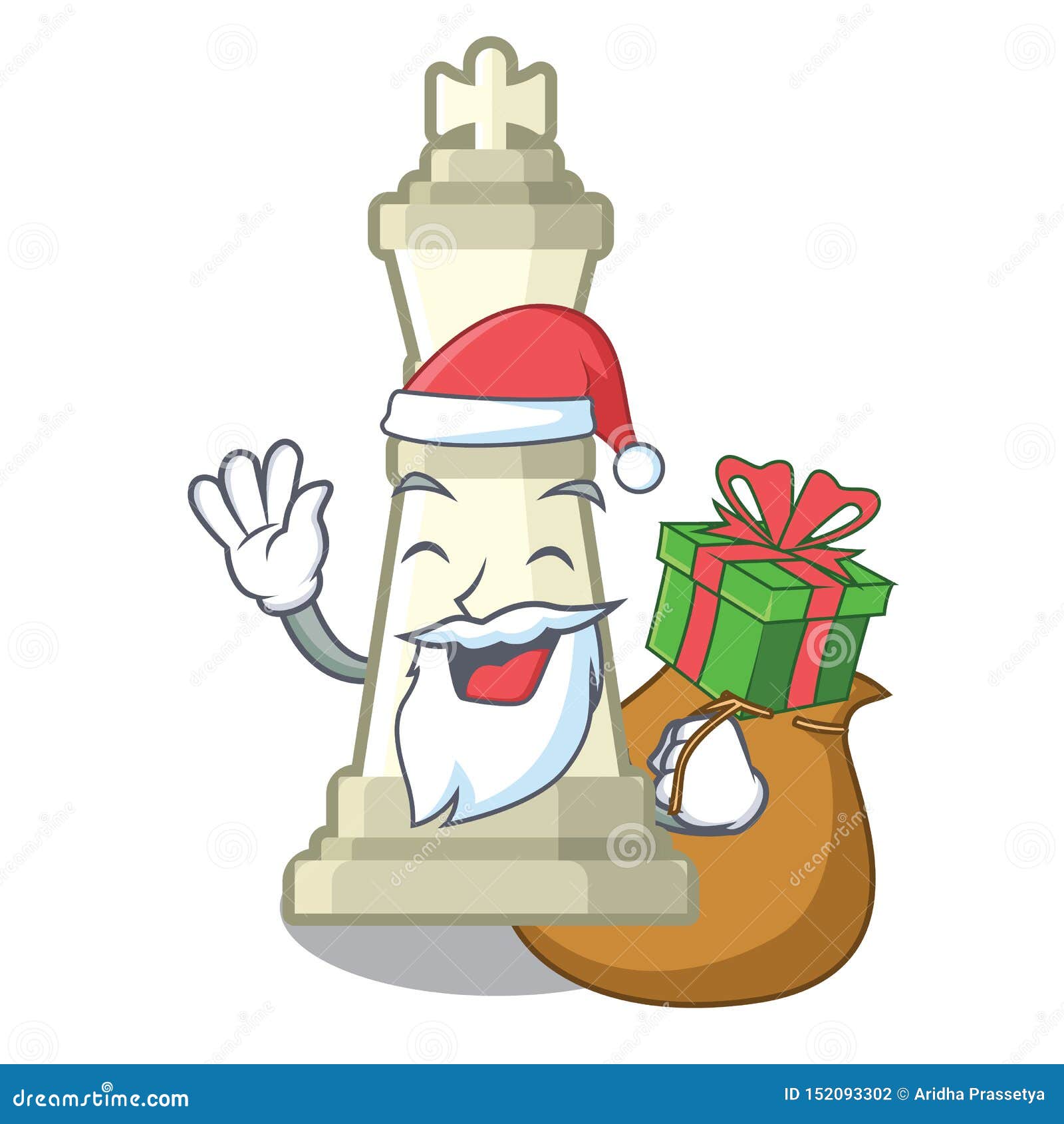 Santa with Gift King Chess in the Cartoon Shape Stock Vector ...
