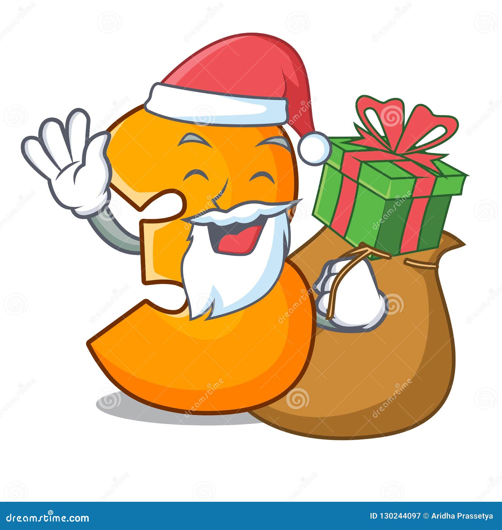 Santa with Gift Number Three Isolated on the Mascot Stock Vector ...