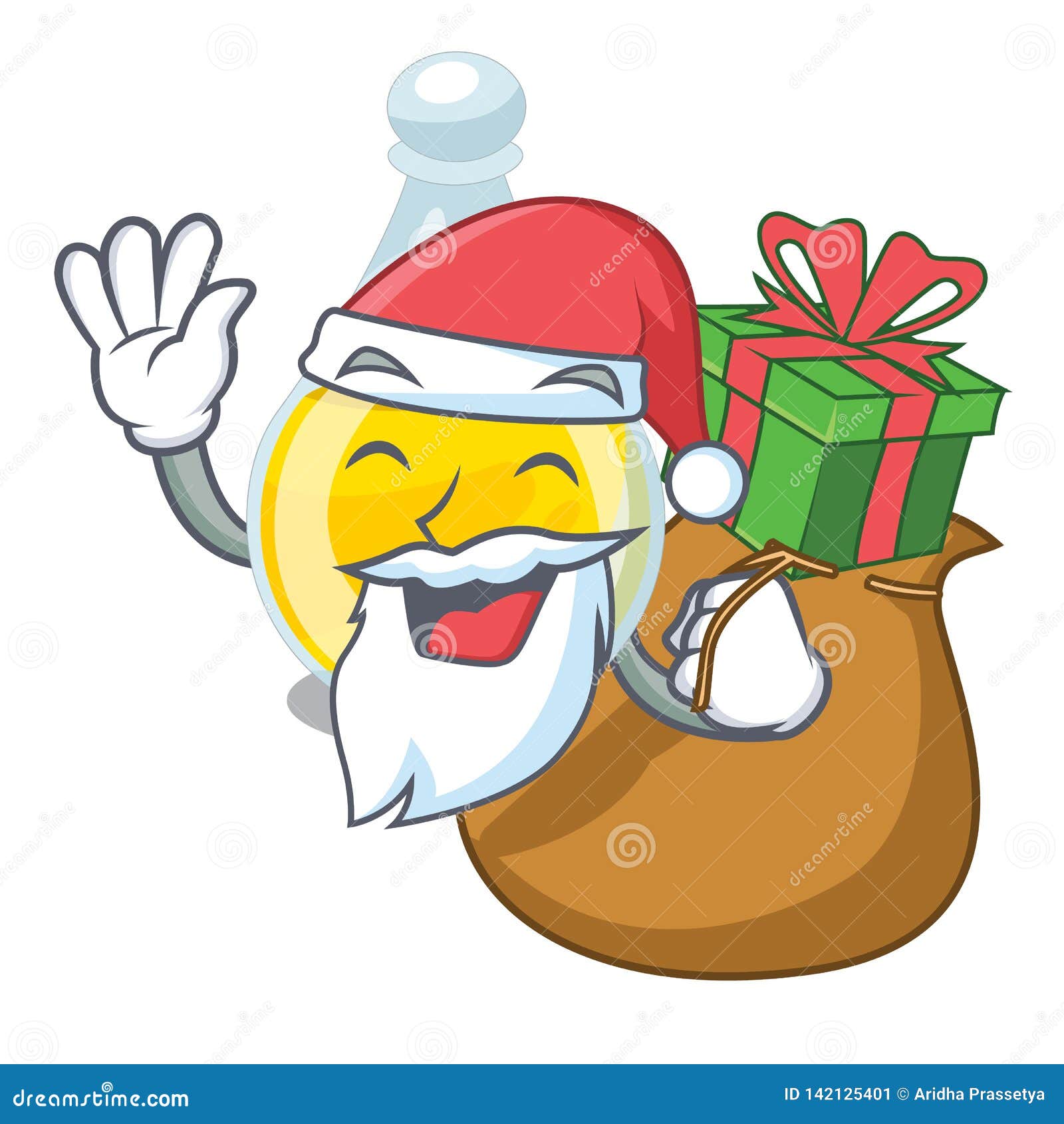 Santa with Gift Sesame Oil in the Character Shape Stock Vector ...